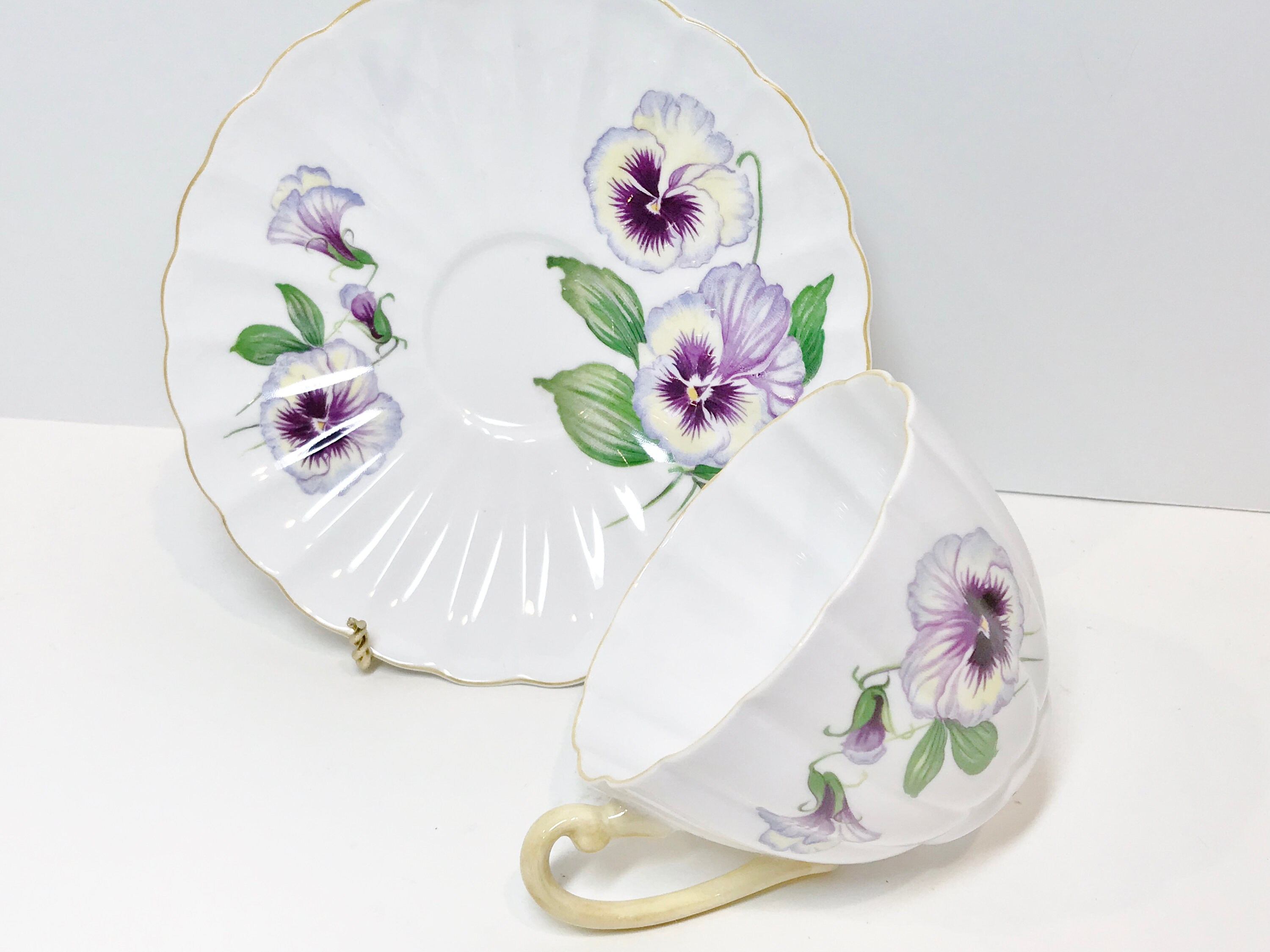 Shelley Tea Cup and Saucer, Shelley Pansy Tea Cup, Shelley China ...
