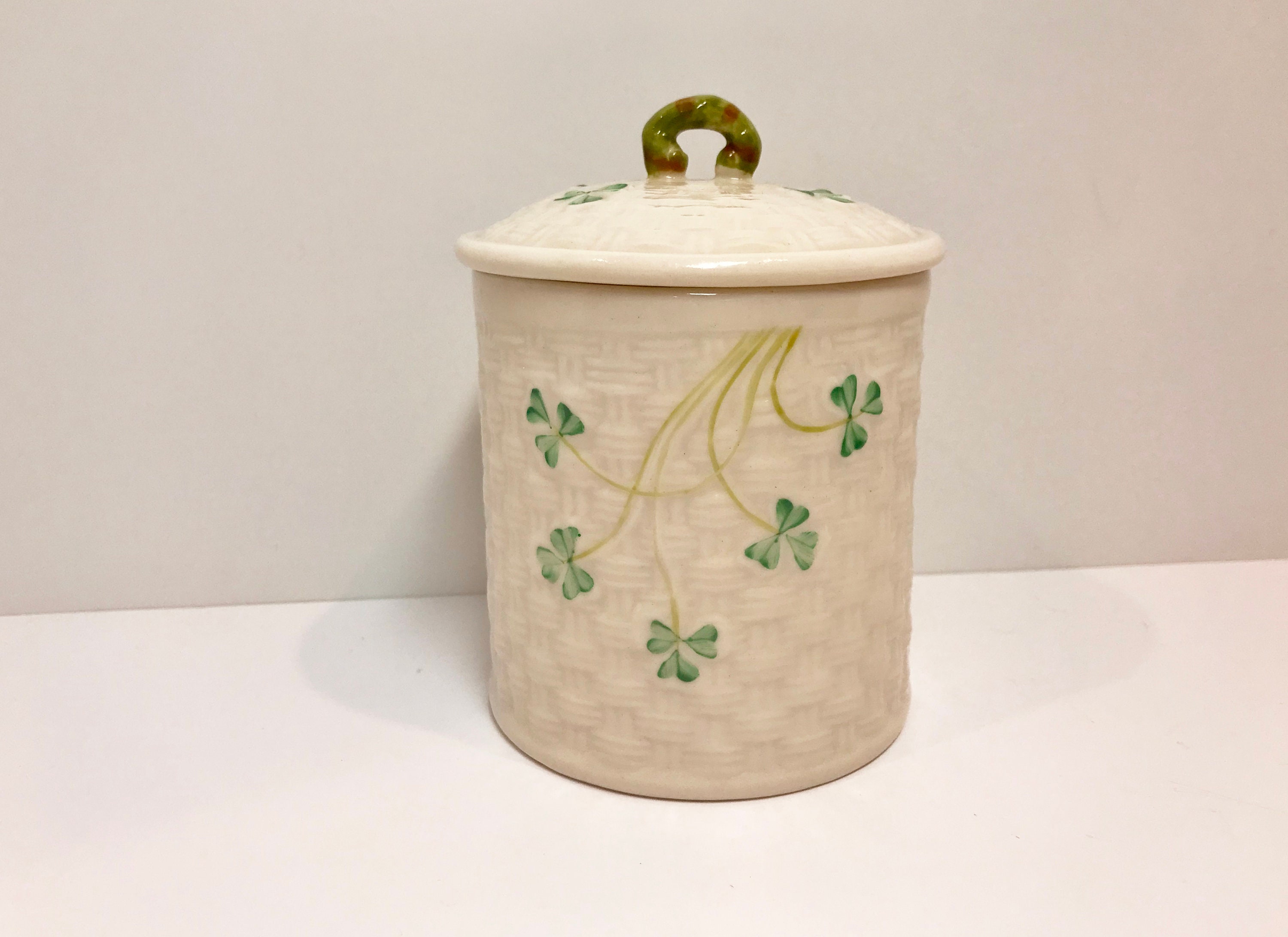 Belleek Marmalade Jar, Shamrock Jar, Shamrock Container, Irish ...