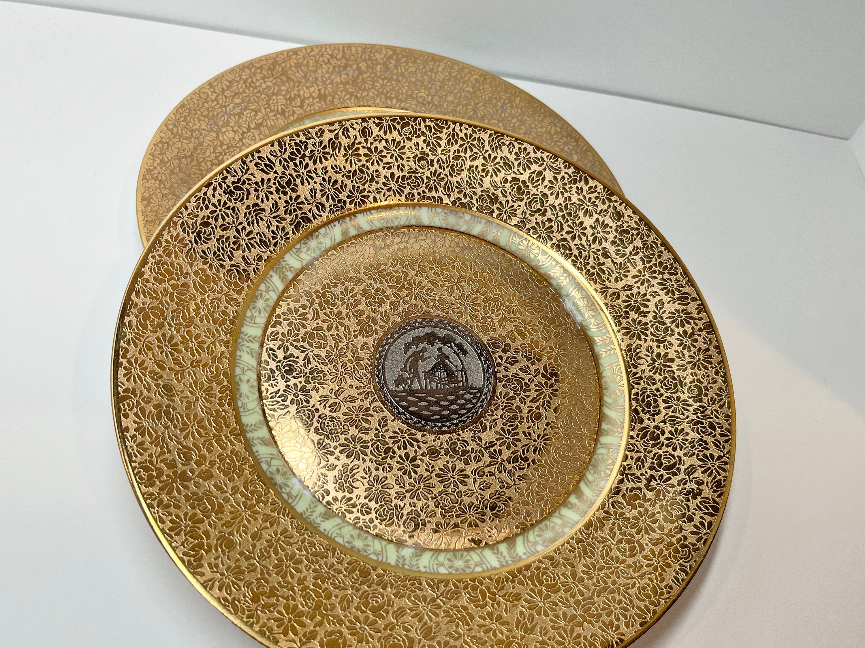 Loving Couple Plates , Two Gold Plates , Love Story Plates , Platinum ...