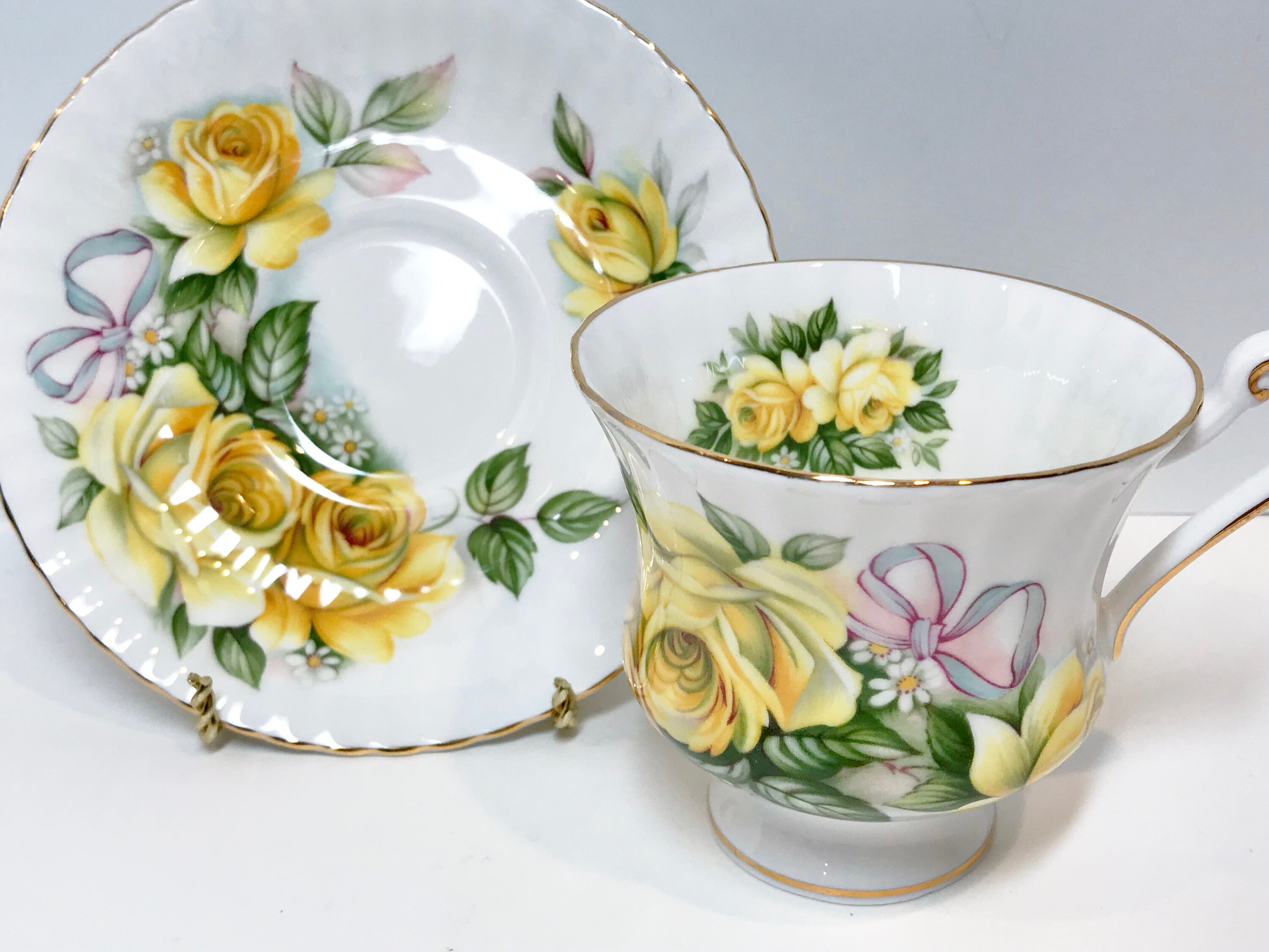 Reserved for S, Yellow Rose Tea Cup and Saucer, Royal Standard Tea Cups ...