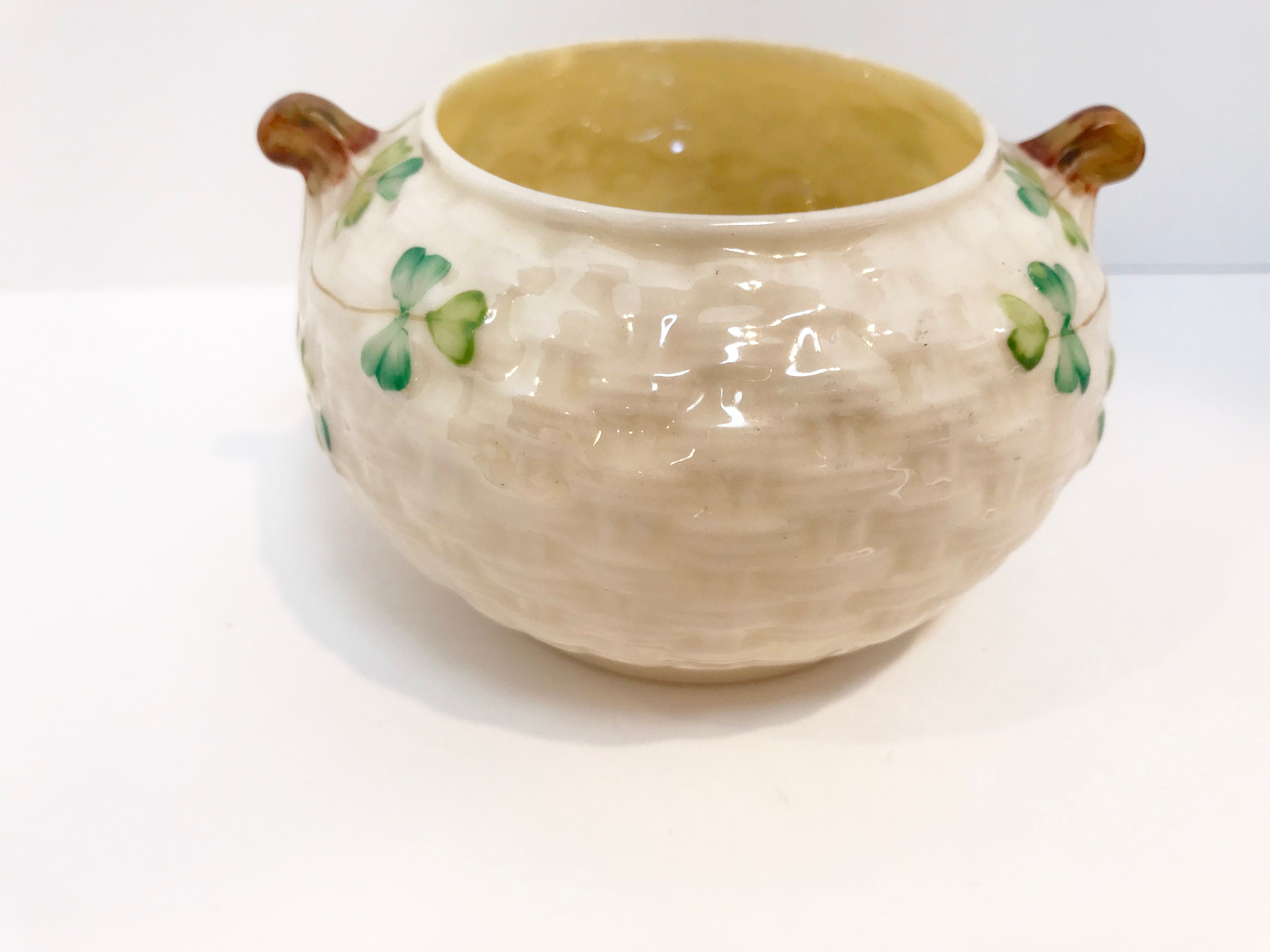 Reserved for SR, Belleek Shamrock Tea Ware Sugar Bowl, Black Mark ...