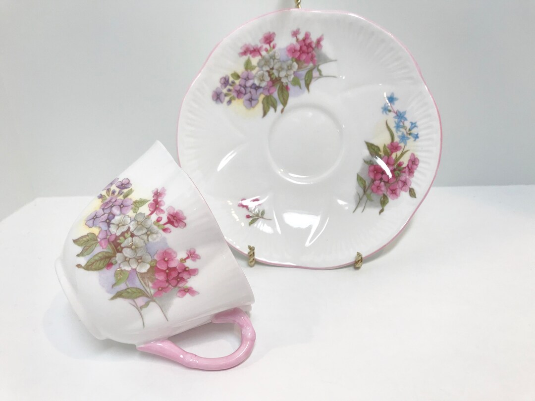 Shelley Stocks Floral Teacup & Saucer, Pattern 13428 - Etsy