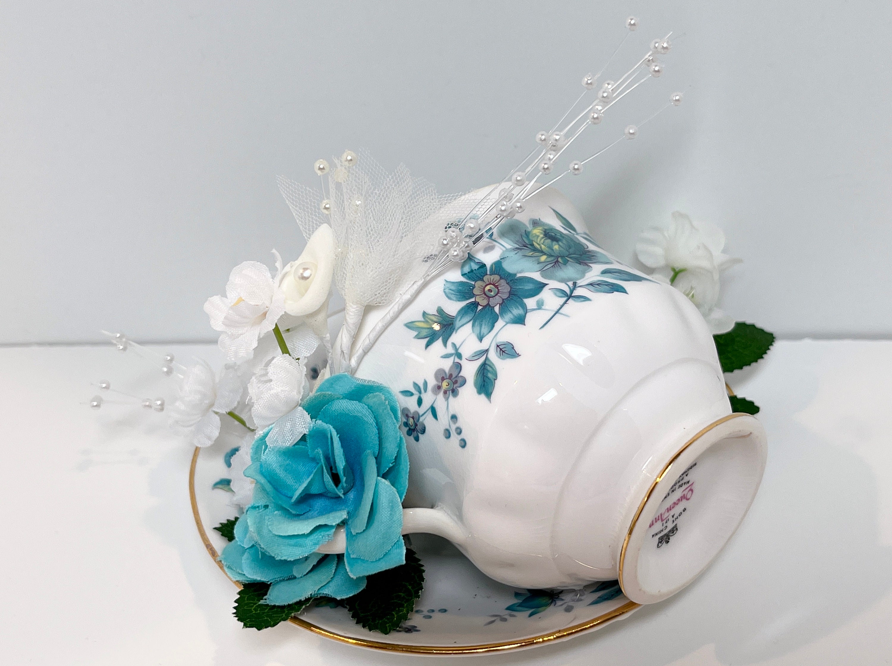 Teacup Centerpiece, Teacup Garden, Aqua Centerpiece, Table Centerpiece ...