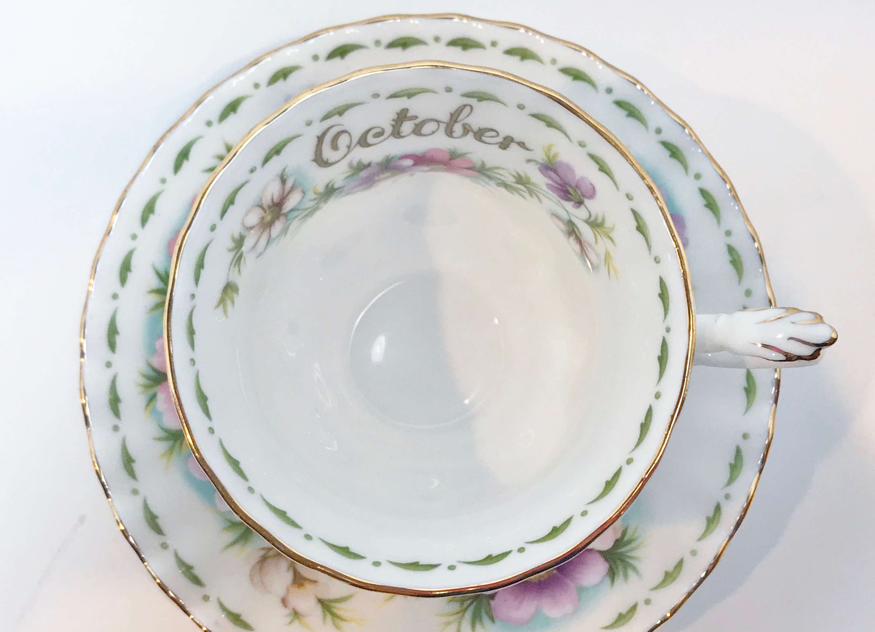 Cosmos October Birthday Cup, Royal Albert Tea Cup and Saucer, Antique ...