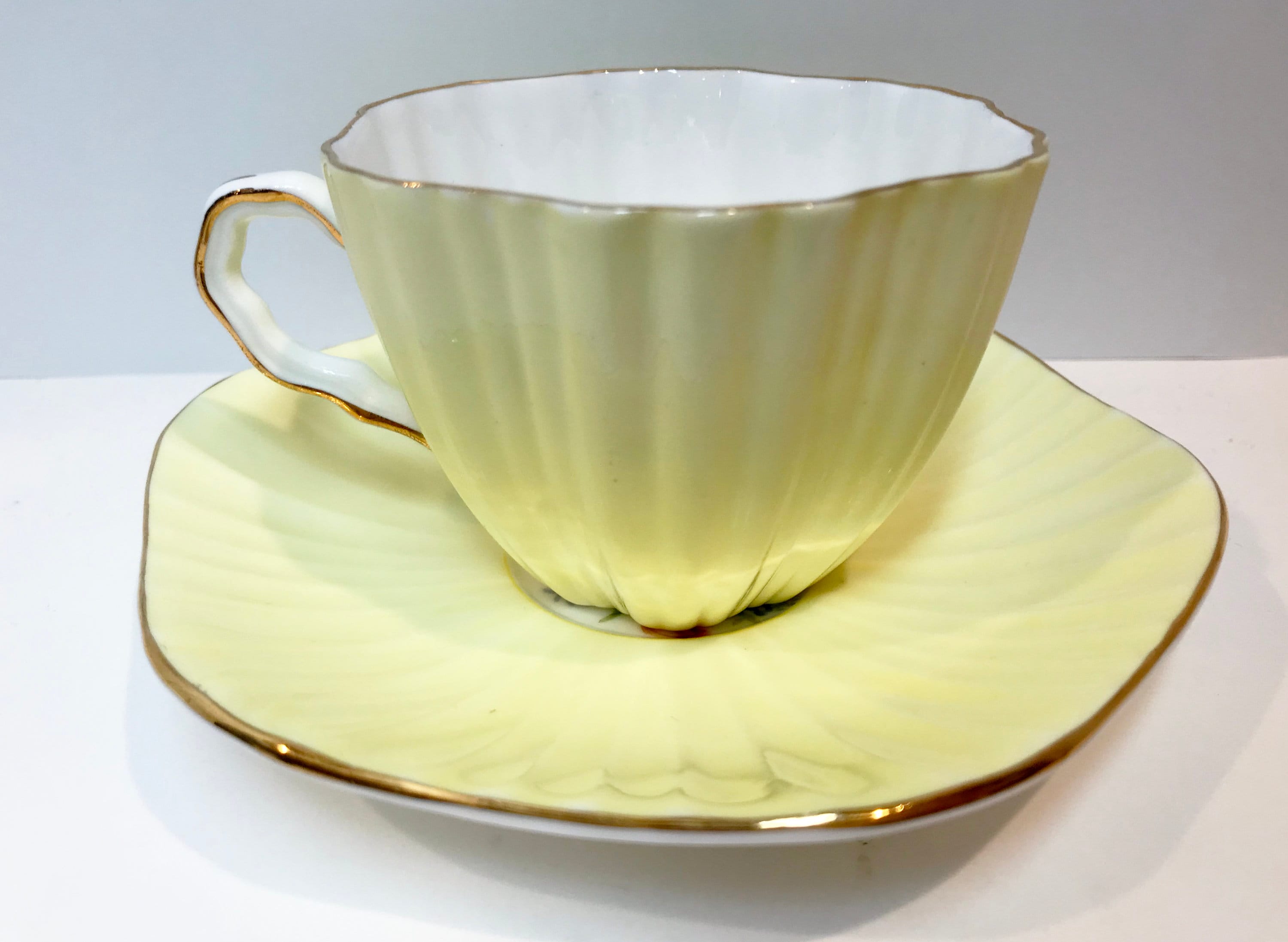 EB Foley Teacup and Saucer, Yellow Tea Cups, Antique Teacups, English ...