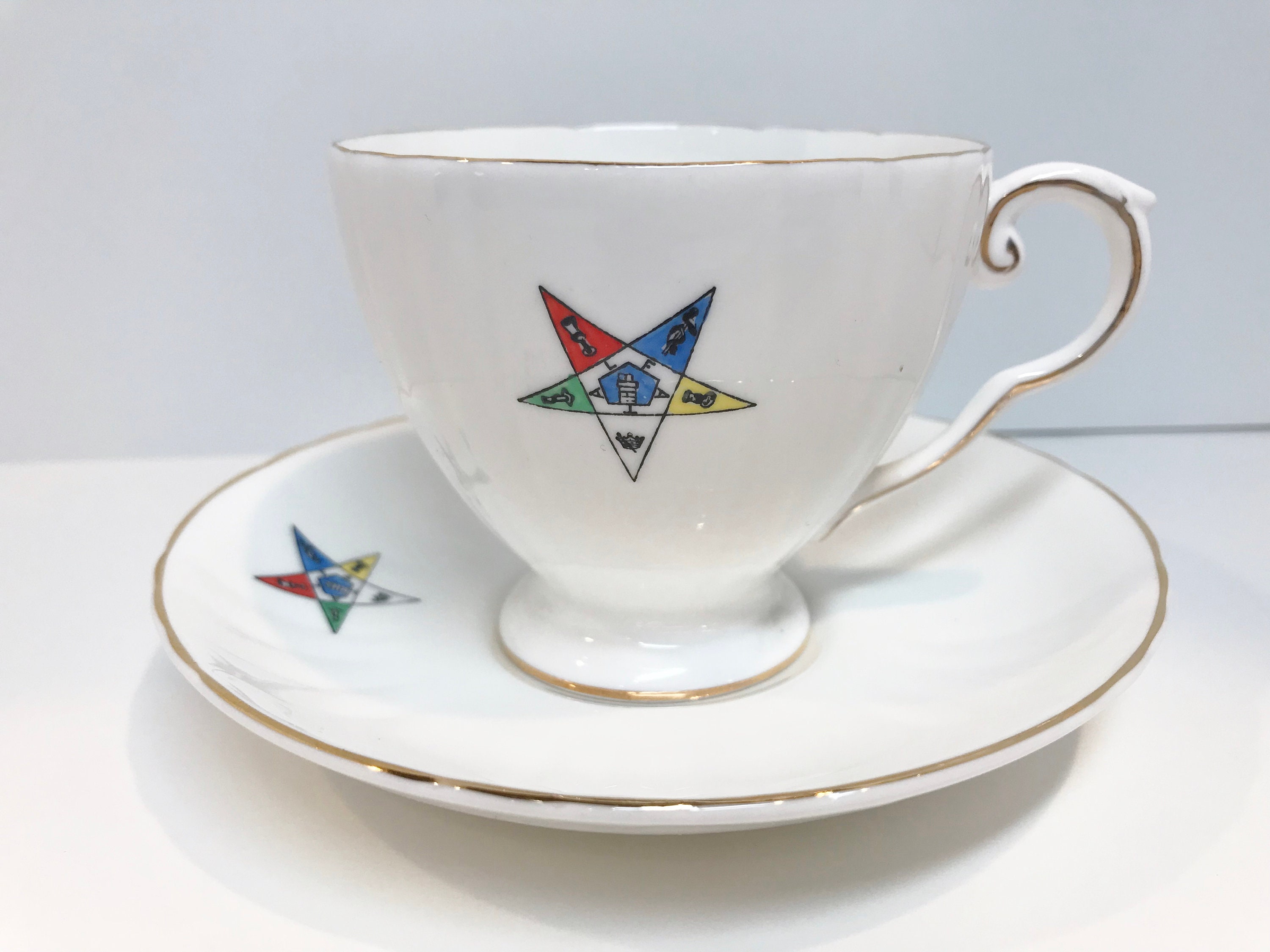 Eastern Star Tea Cup, Antique Royal Grafton Tea Cup and Saucer, Antique ...