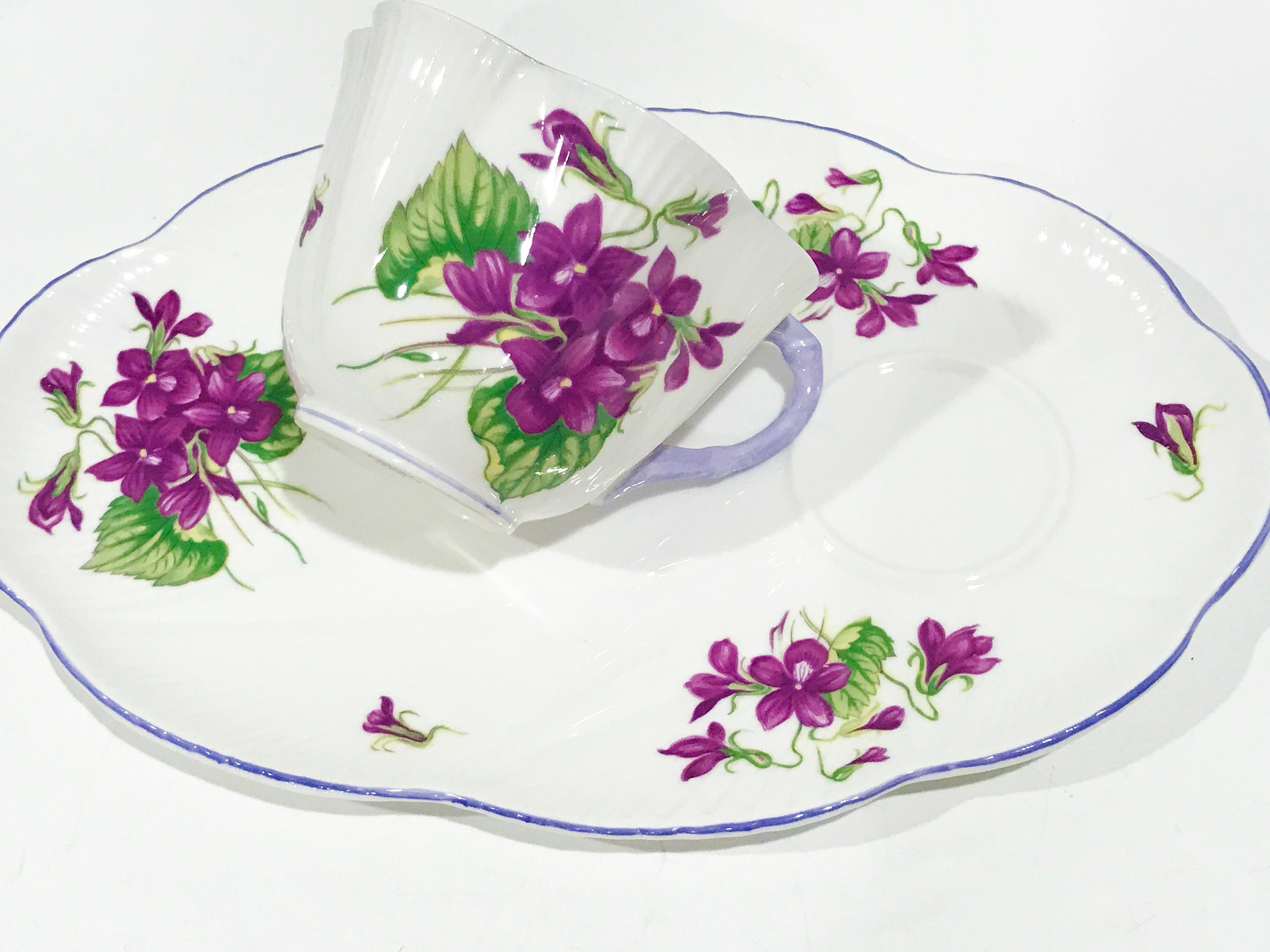 SALE, Shelley Snack Tray, English Bone China Tea Cup, Tea and Toast ...