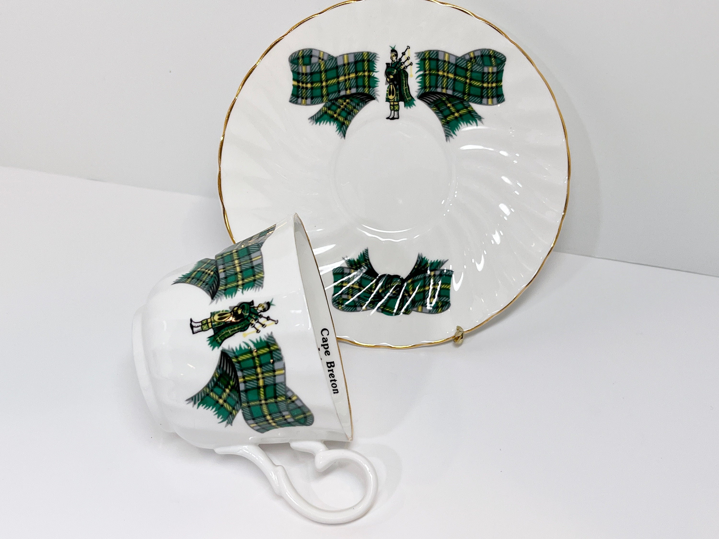 Bagpiper Tea Cup Scottish Tea Cup and Saucer Scotland Tea Cups Cape ...