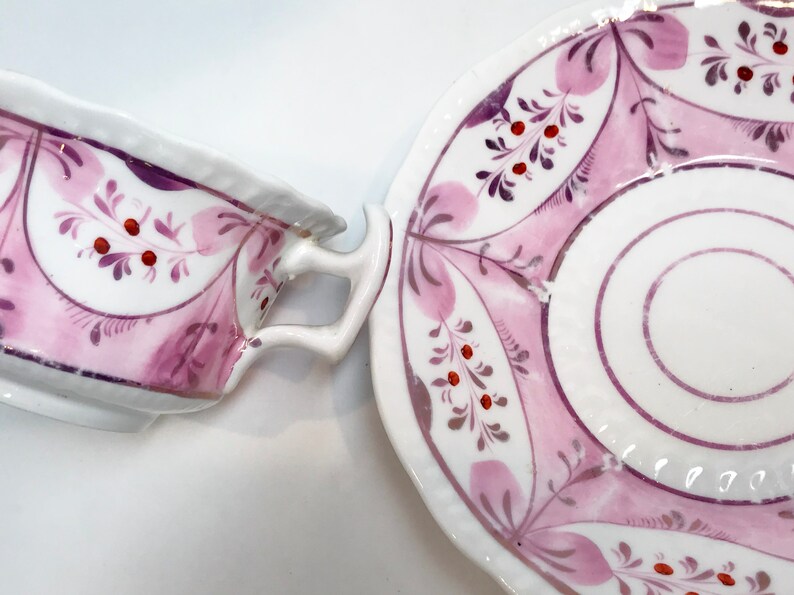 Wishbone Handle Teacup Georgian Teacup Lustreware Teacup - Etsy