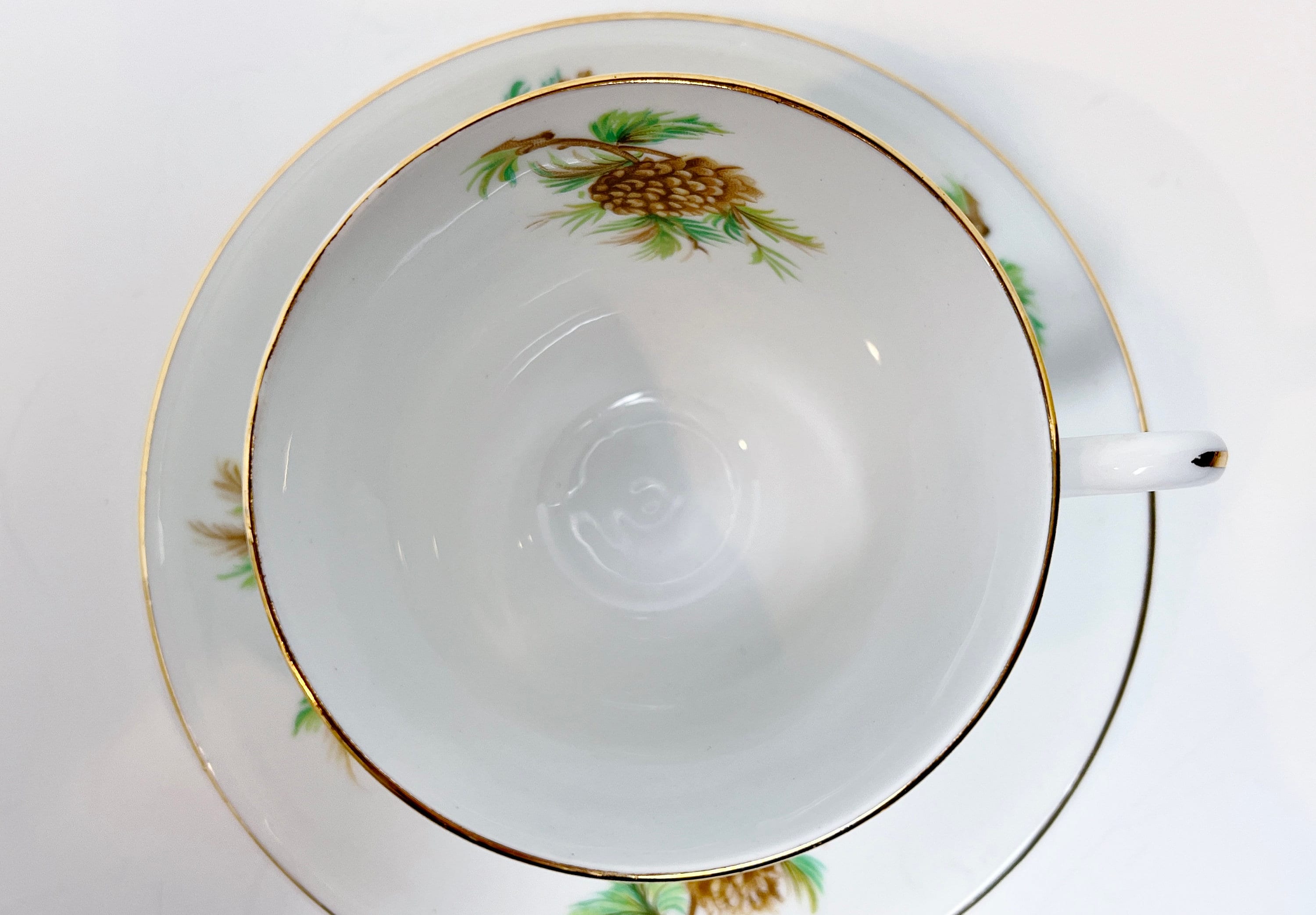 Clarence Teacup and Saucer, English Teacups, Pine Cone Cups, Bone China ...
