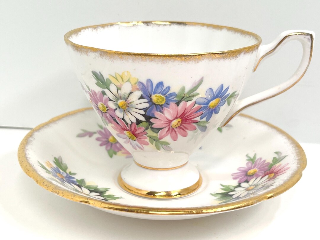 Daisy Teacup, Taylor and Kent Teacup and Saucer, English Bone China ...