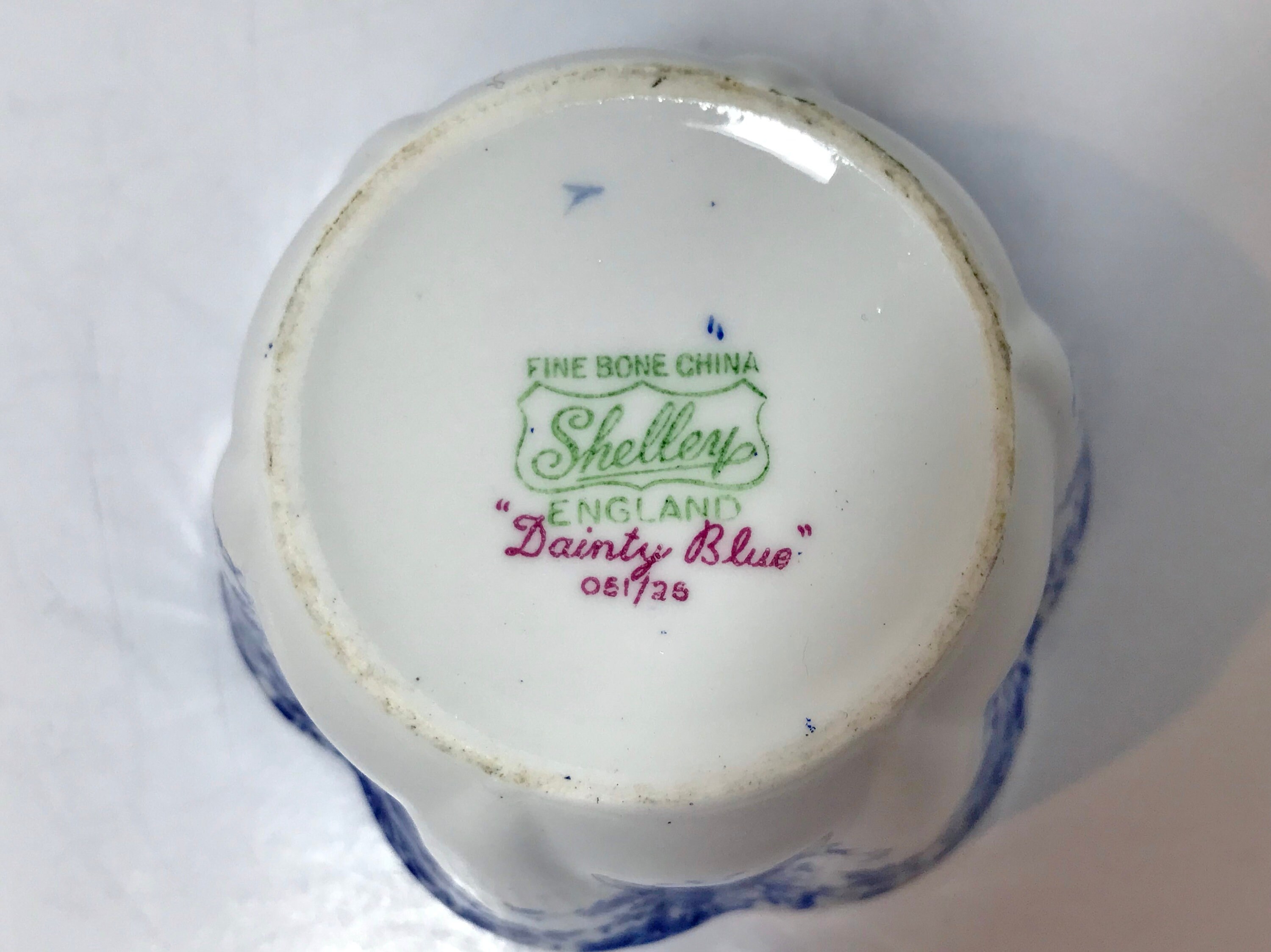 Shelley Bowl, Blue Dainty Pattern, Shelley Sugar Bowl, Shelley Tidbit ...