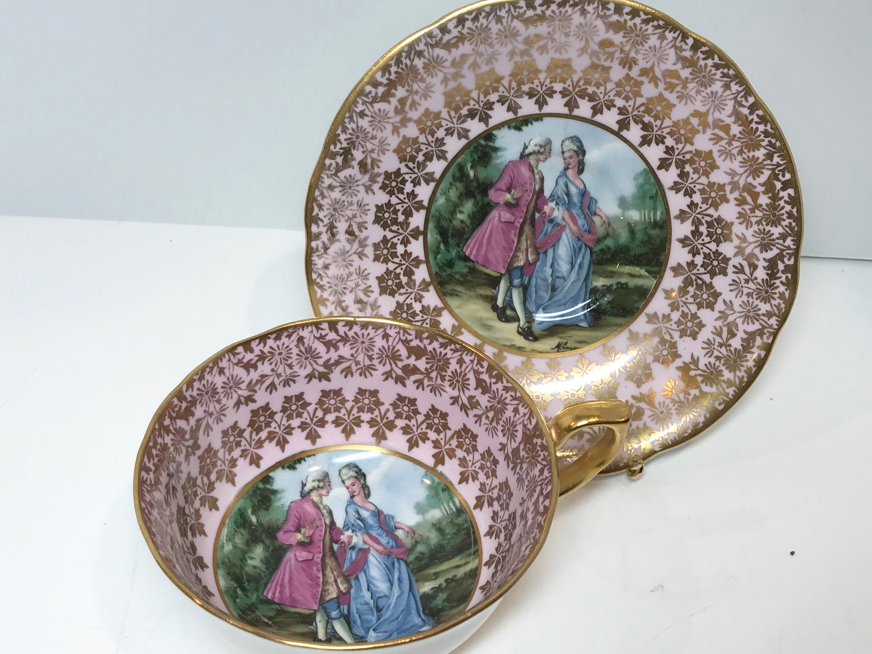 Courting Couple Tea Cup and Saucer, Clarence Tea Cups, Love Story Tea ...