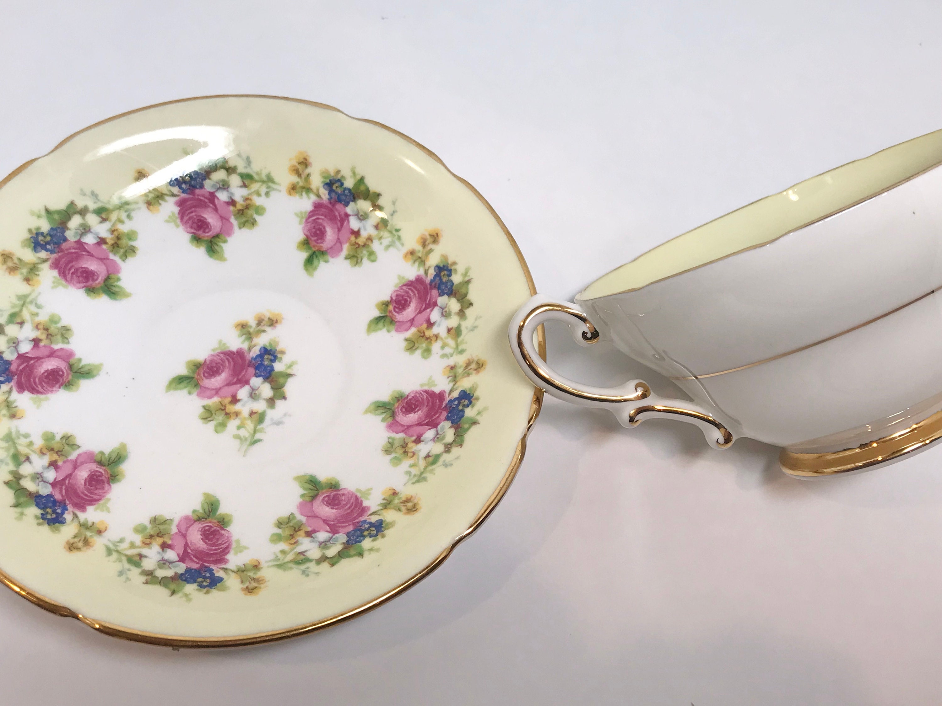 Stanley Tea Cup and Saucer, Floral Tea Cups, Yellow Floral Tea Cup ...