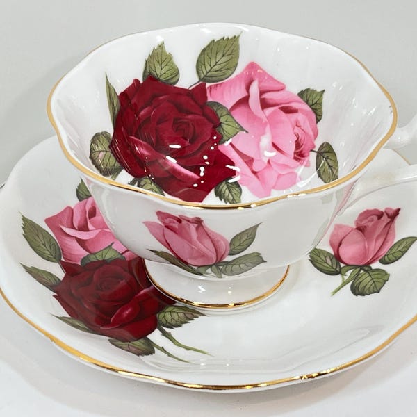 Red Rose Teacup - Etsy