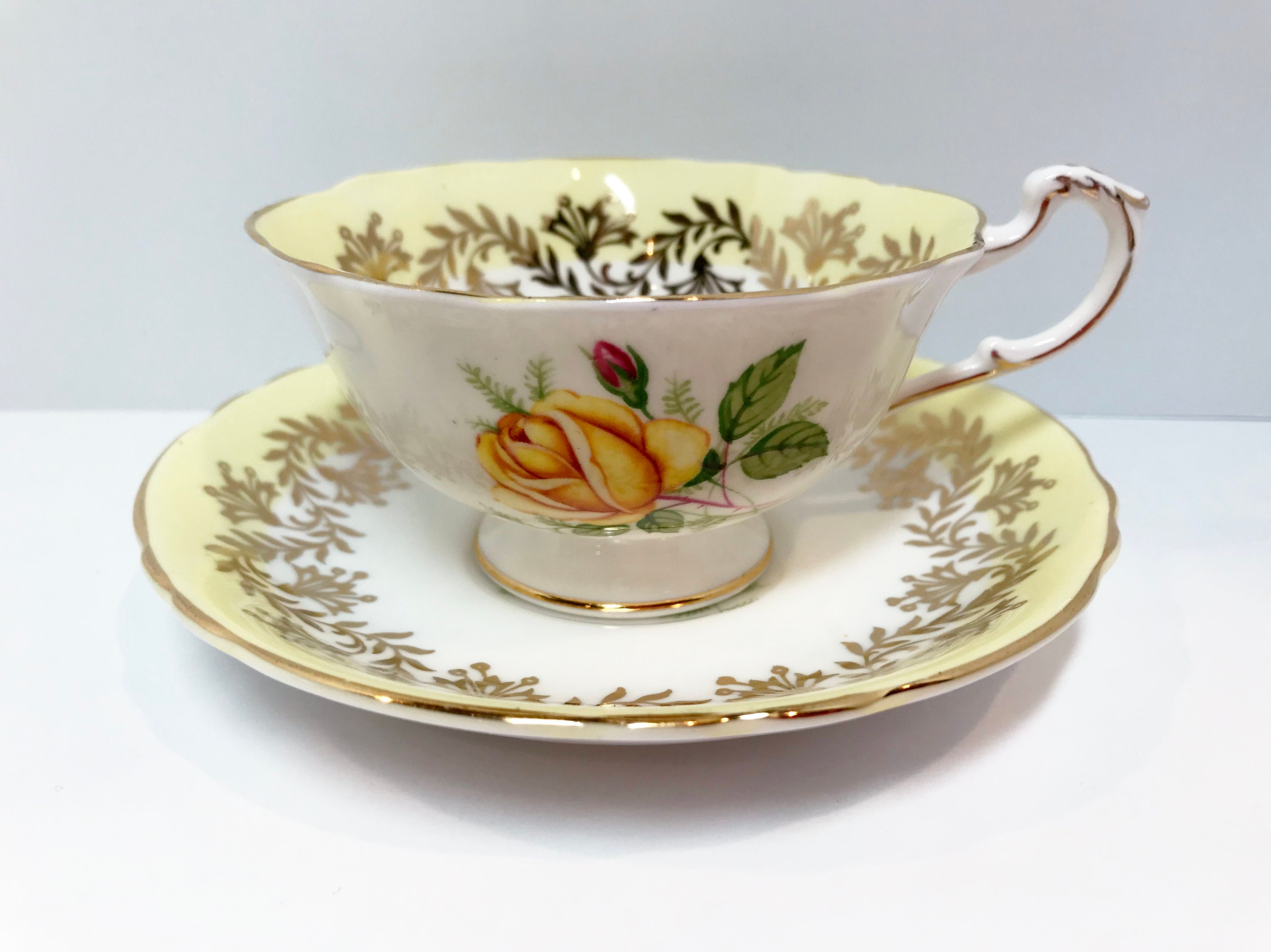 Reserved for Q, Paragon Tea Cup and Saucer, Yellow Rose Cup, Bone China ...