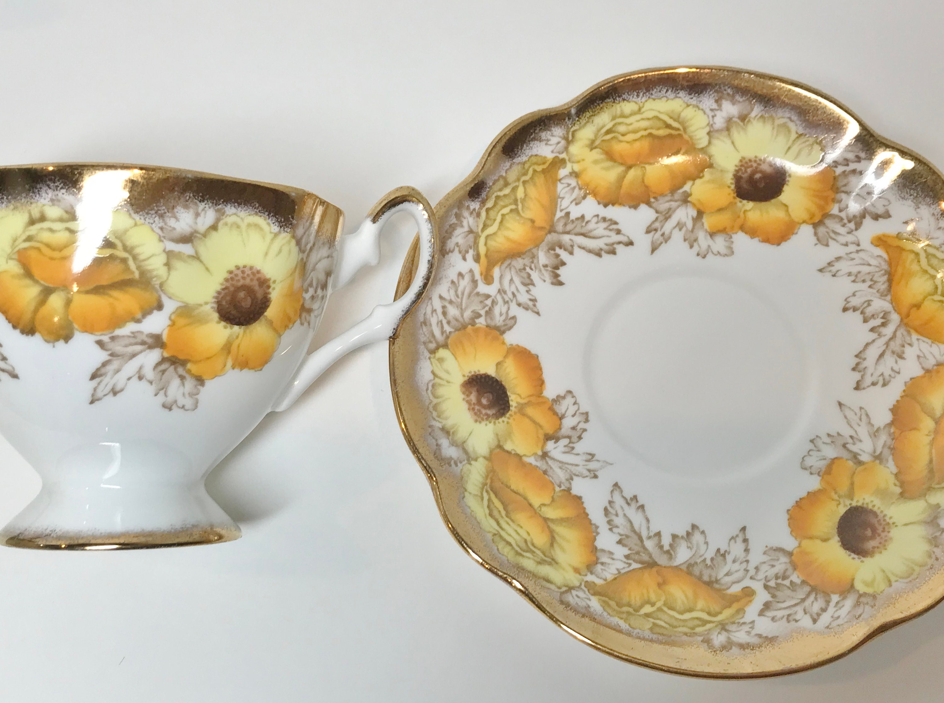 Iceland Poppy Teacup, Salisbury Tea Cup and Saucer, China Tea Cups ...