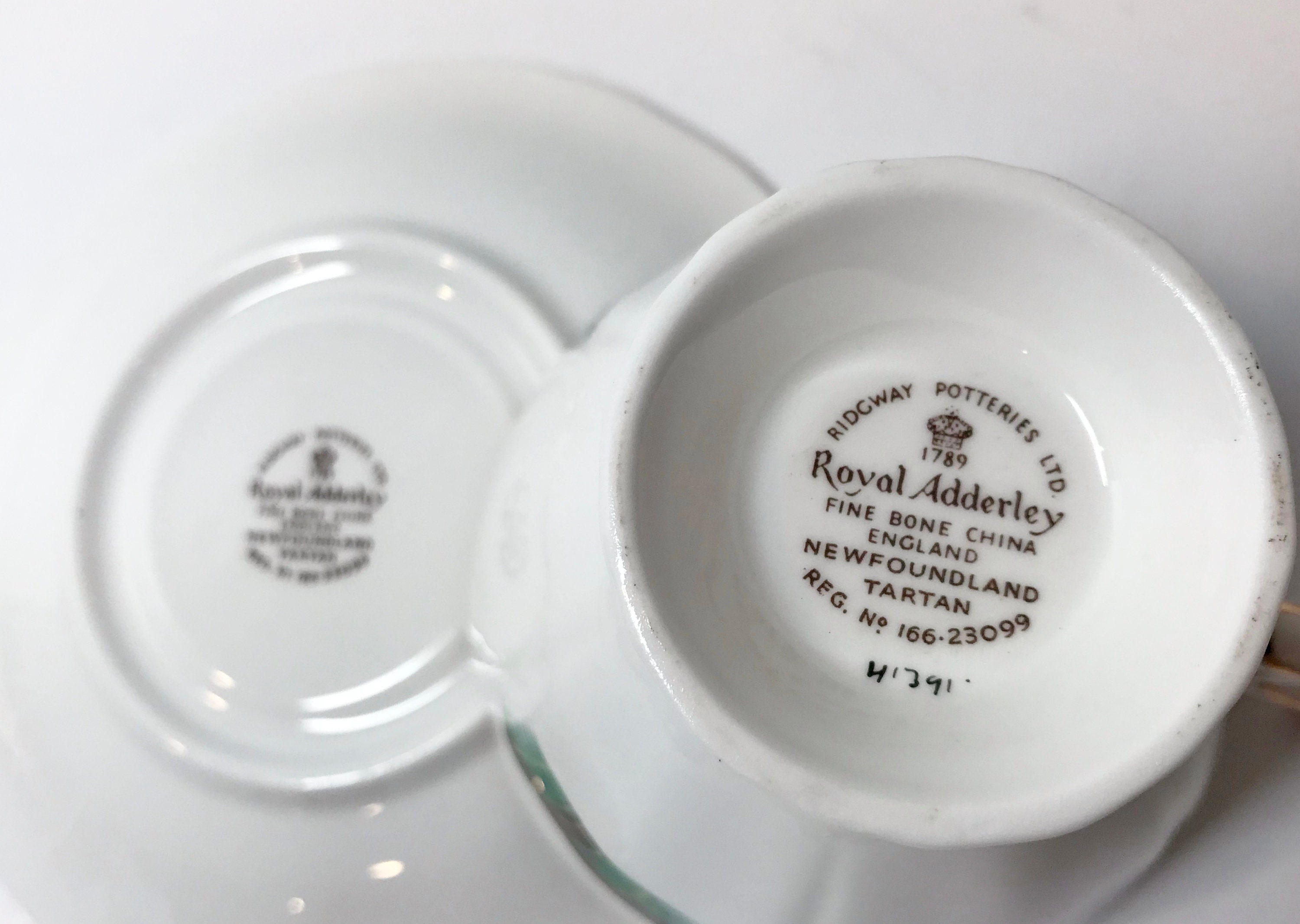 Newfoundland Tea Cup and Saucer, Royal Adderley Tea Cup, English Bone ...