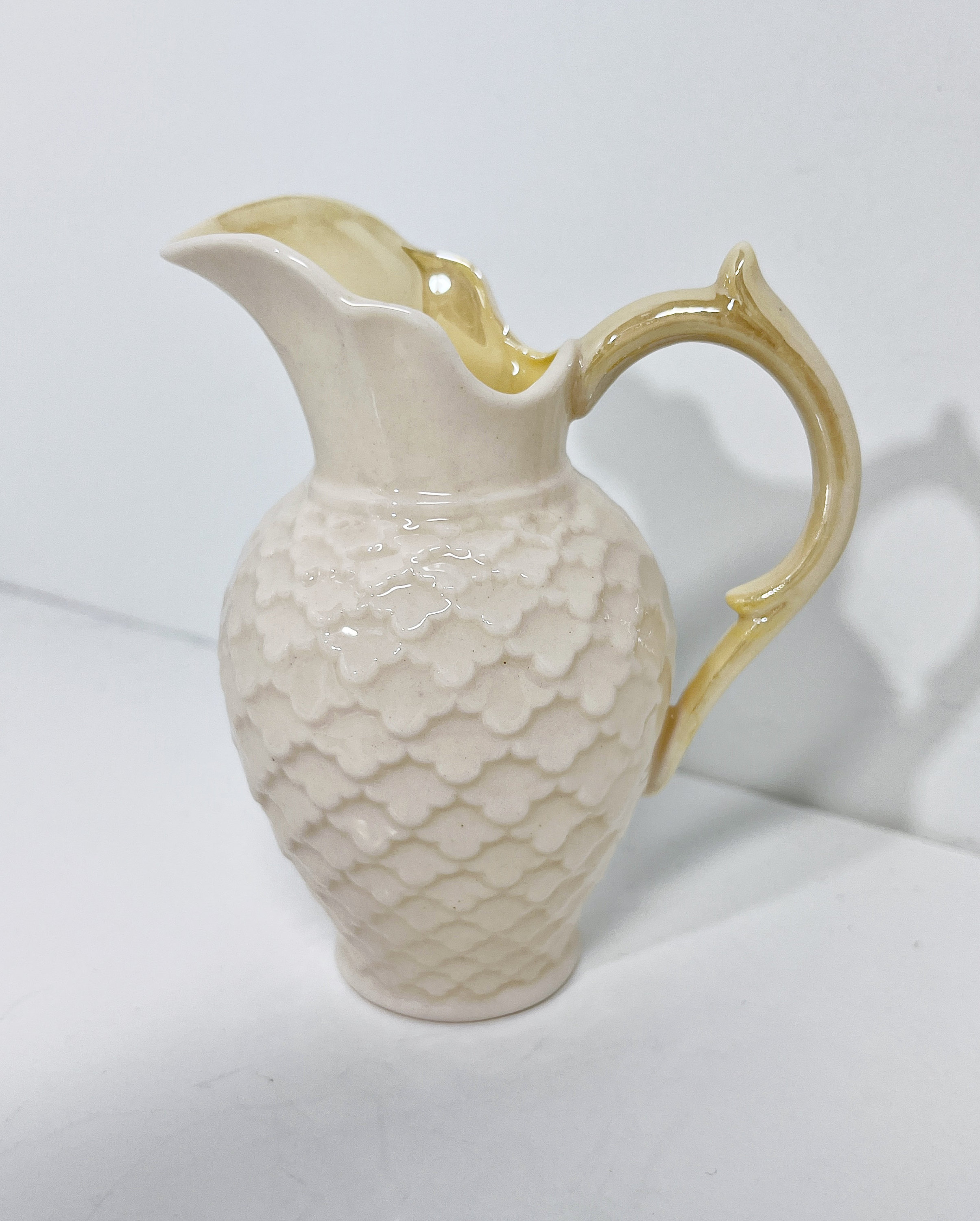 Belleek Creamer Belleek Pitcher Scale Cream Pitcher Irish Porcelain ...