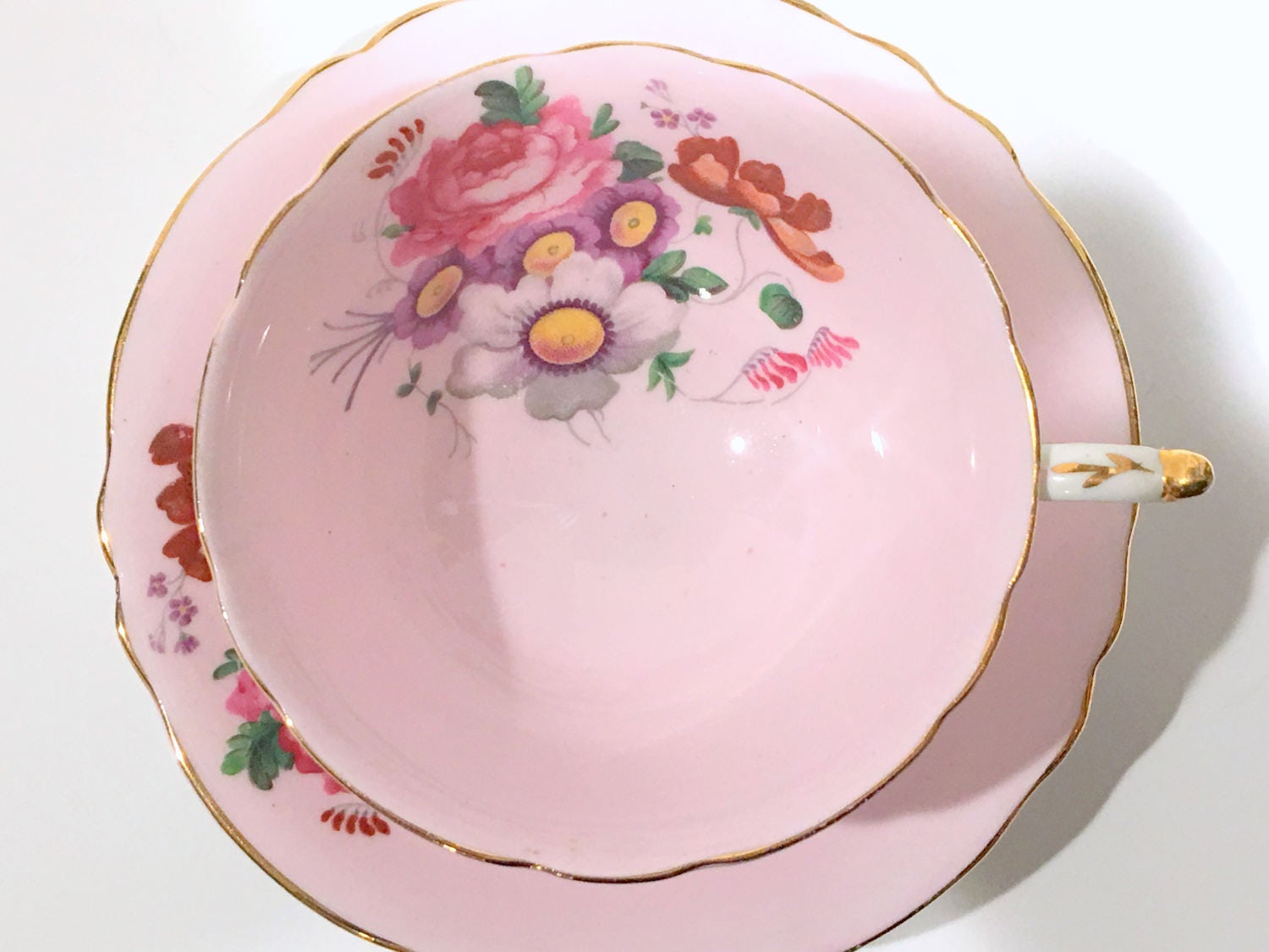 Antique Paragon Tea Cup and Saucer, Pink Paragon Cups, Double Warranty ...