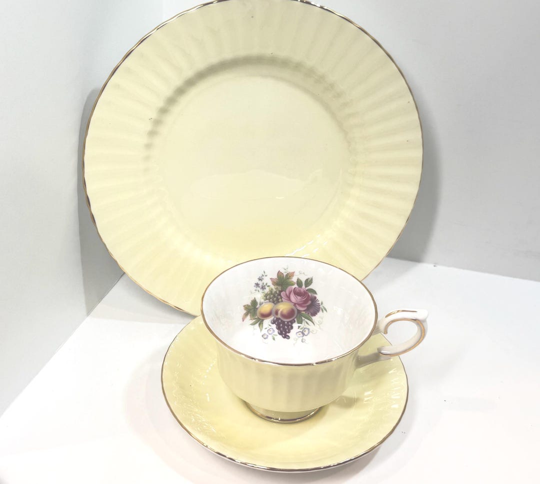 Royal Standard Trio: Yellow Floral Bone China Teacup Set - Etsy