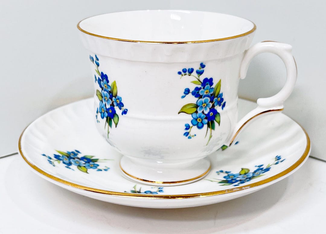 Forget Me Not Tea Cup , Majestic Choice Teacup and Saucer , Vintage Tea ...
