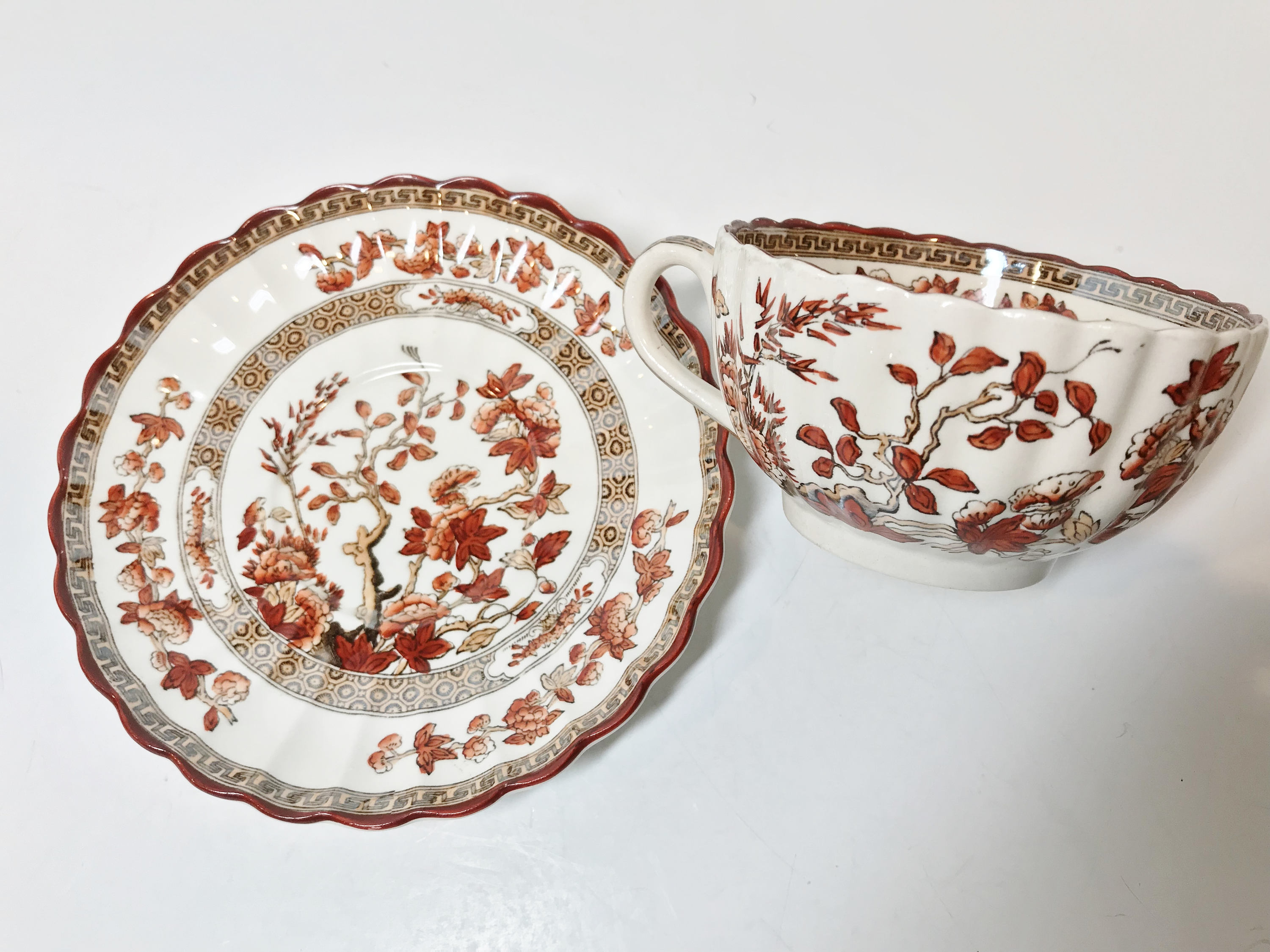 Spode Tea Cup and Saucer, India Tree Pattern, English Bone China Cups ...