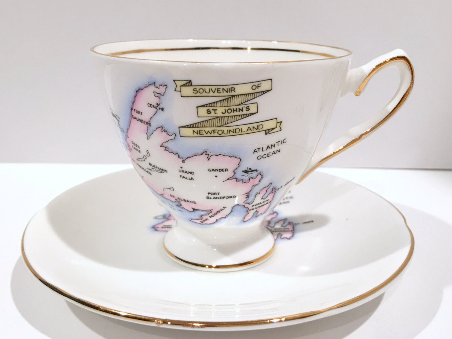 St Johns Newfoundland Tea Cup and Saucer, Elizabethan Cups, Canadian ...