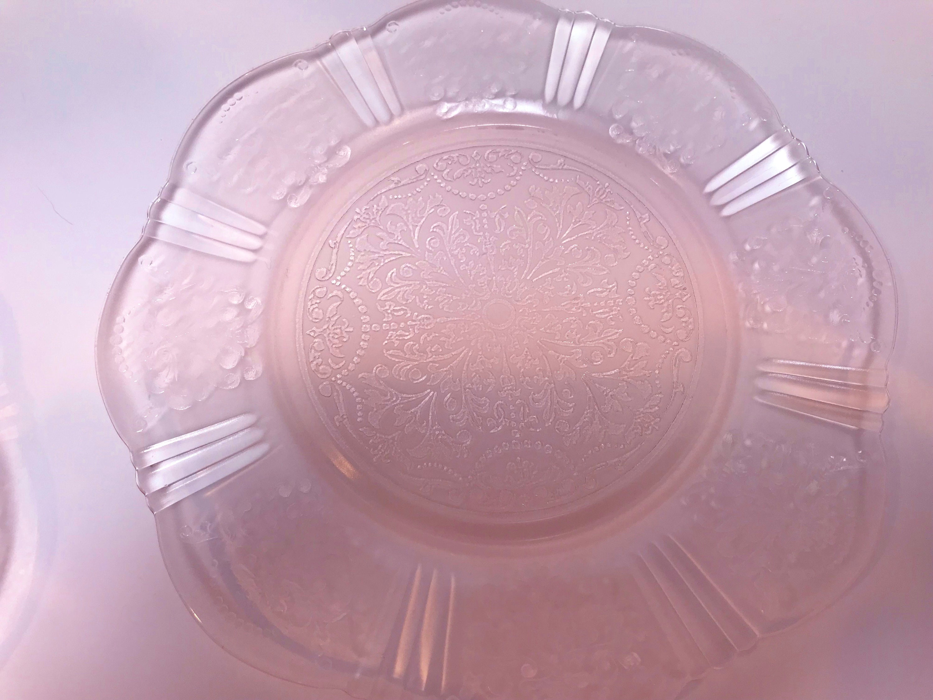 Depression Glass Plates, Pink Depression, Set of Three Plates ...
