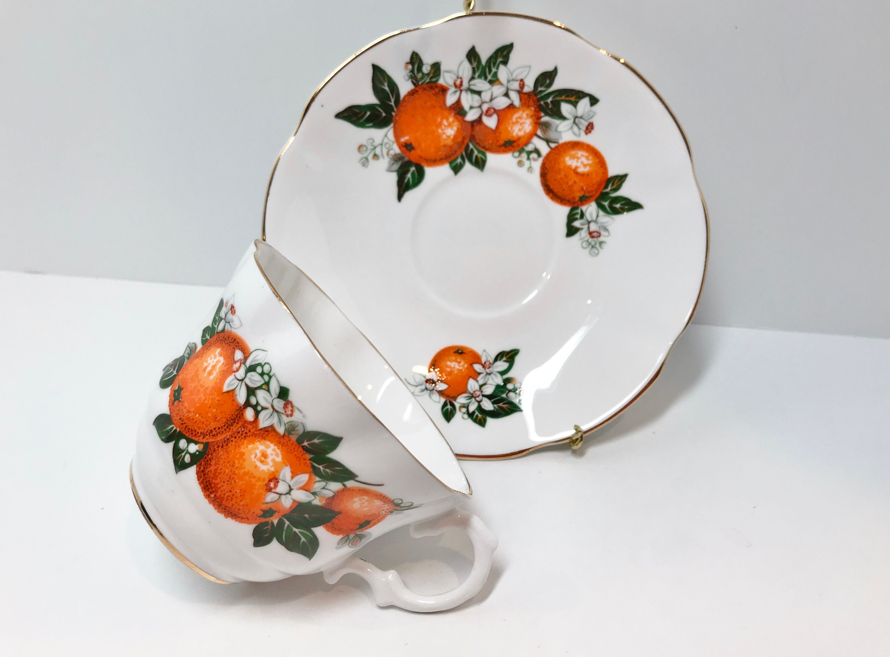 Florida Oranges Pattern, English Bone China Cups, Antique Tea Cups ...