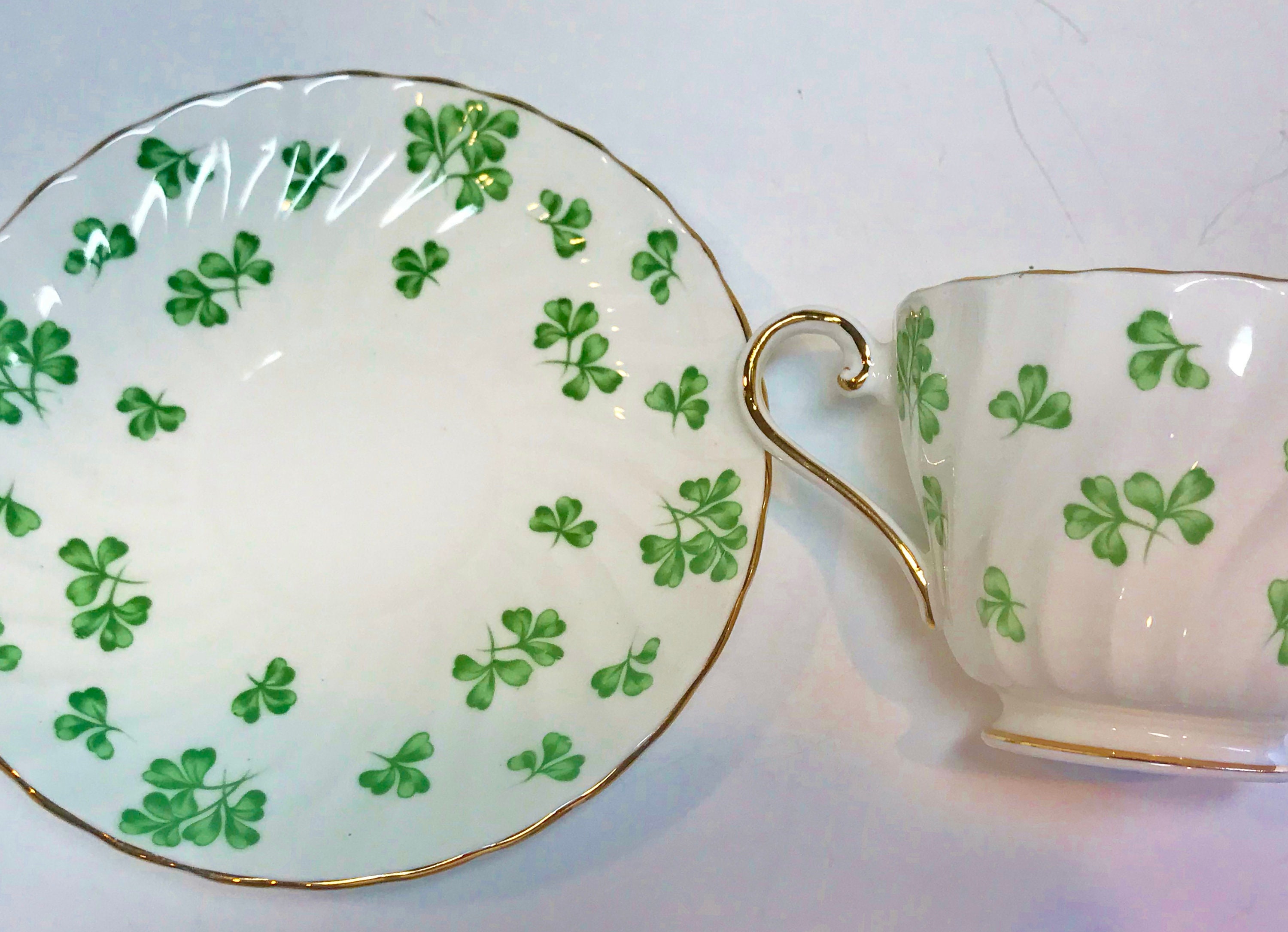 Reserved for SR, Aynsley Royalty Shamrock Teacup and Saucer, Antique ...