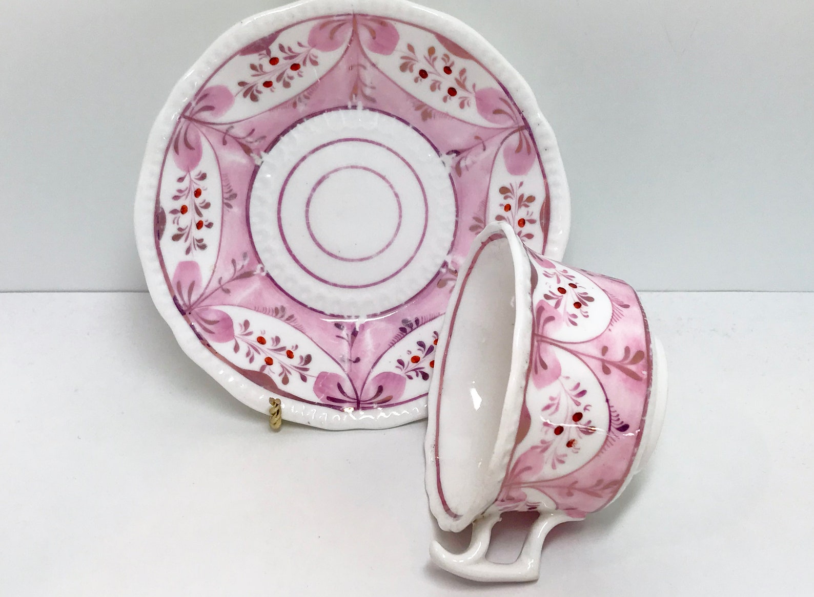 Wishbone Handle Teacup Georgian Teacup Lustreware Teacup - Etsy