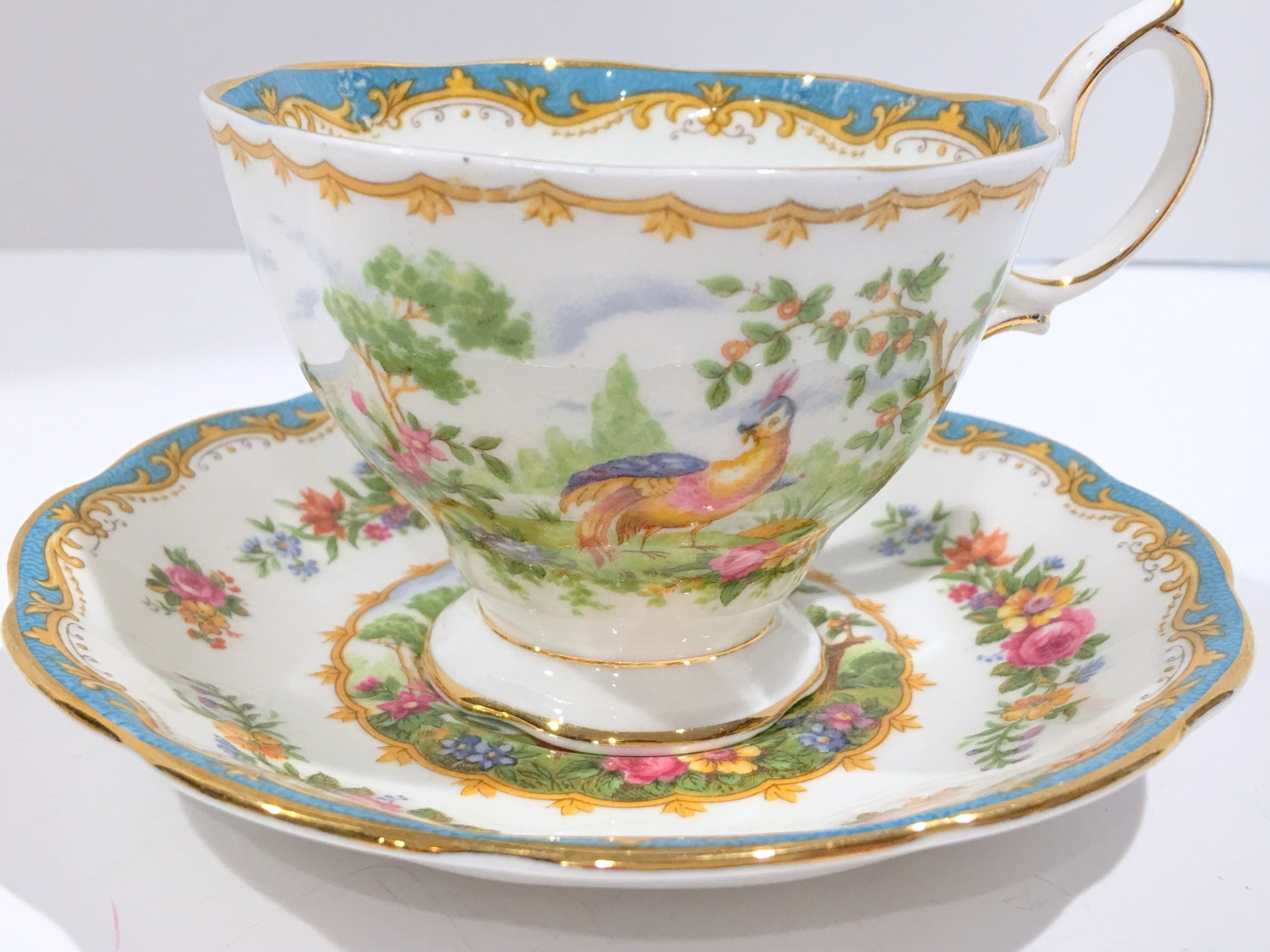 Chelsea Bird Tea Cup, Royal Albert Tea Cup and Saucer, Antique Teacups ...