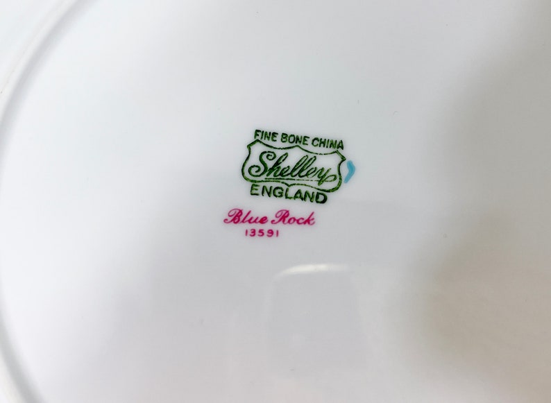 Shelley 8 Inch Plate Blue Rock Pattern Shelley China Floral - Etsy