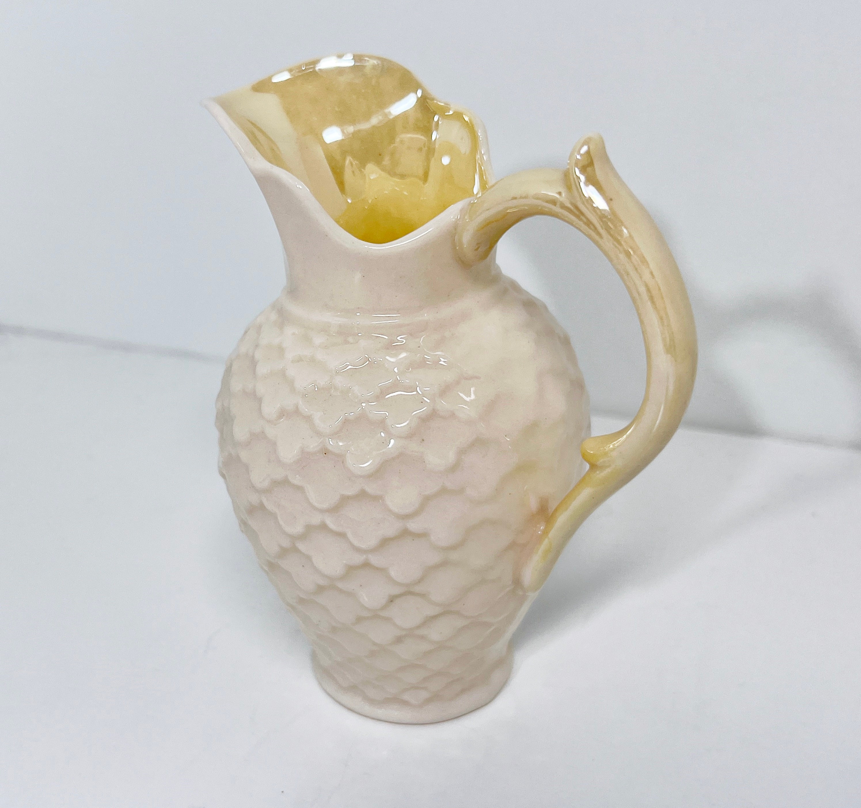 Belleek Creamer Belleek Pitcher Scale Cream Pitcher Irish Porcelain ...