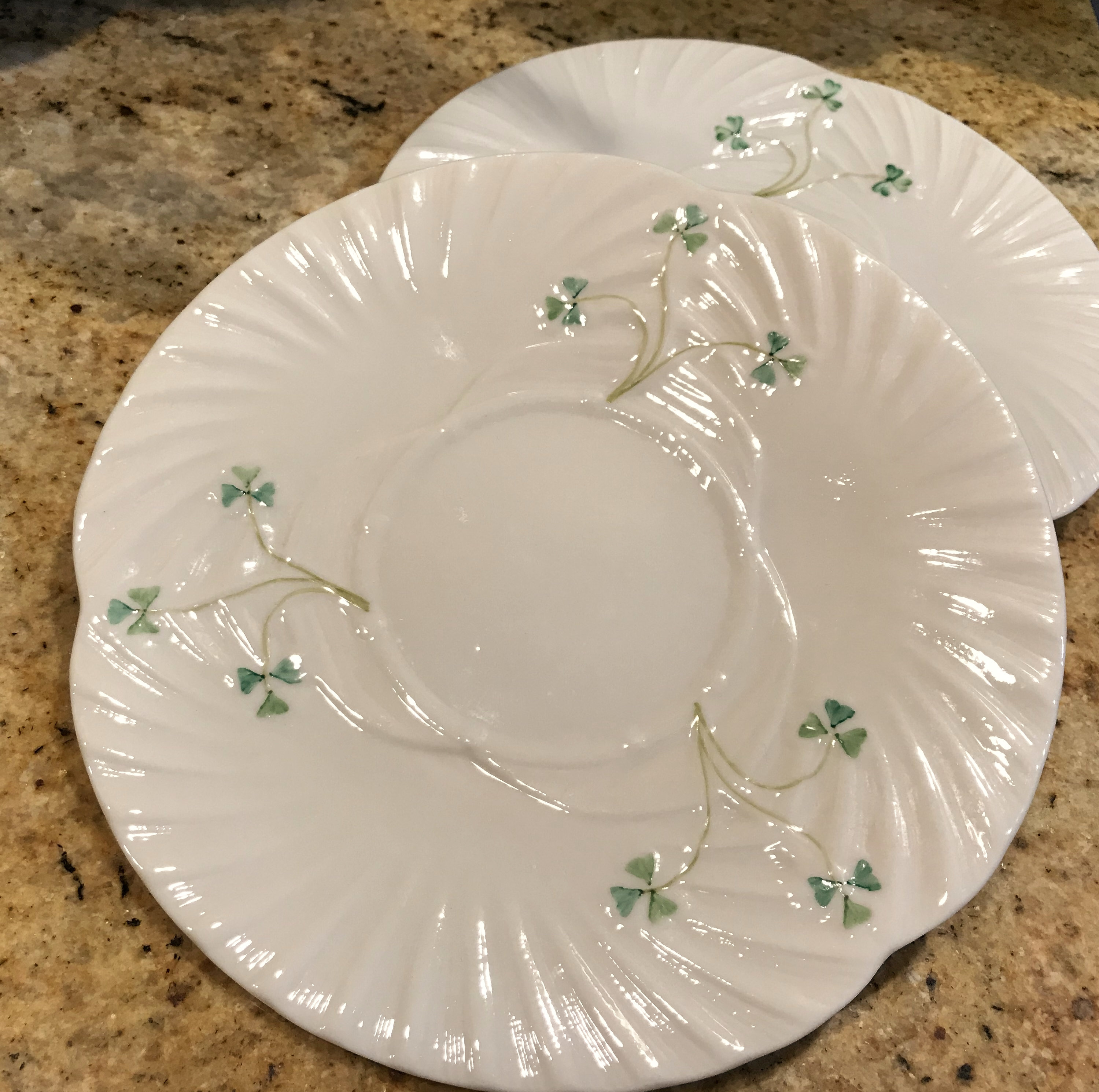 Reserved for SR, Two Shamrock Serving Plates, Belleek Cake Plate ...