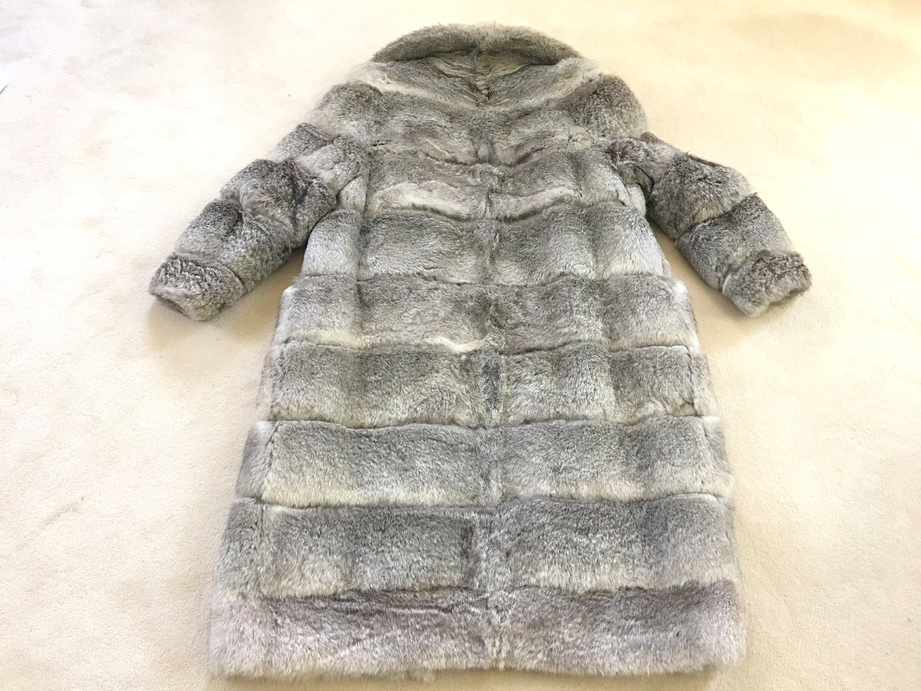 Classic Fur Coat, Vintage Clothing, Gray Lapin Coat, Authentic Real Fur ...