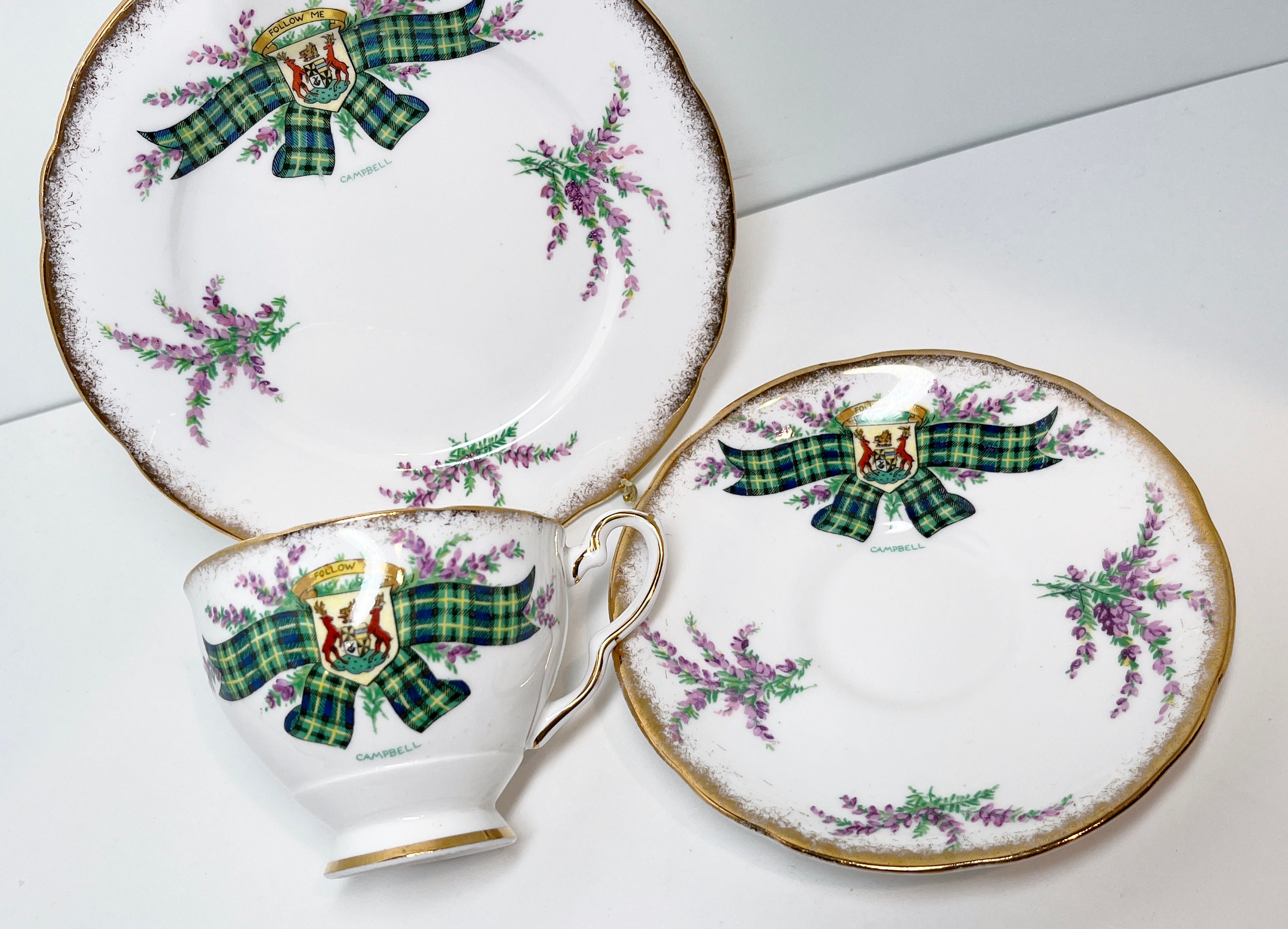 Clan Campbell Teacup, Plate and Saucer, Scottish Gift Set, Campbell ...