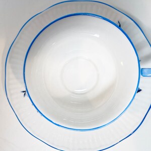 Royal Crest Teacup and Saucer , Blue Floral Tea Cup , Blue White Ware ...