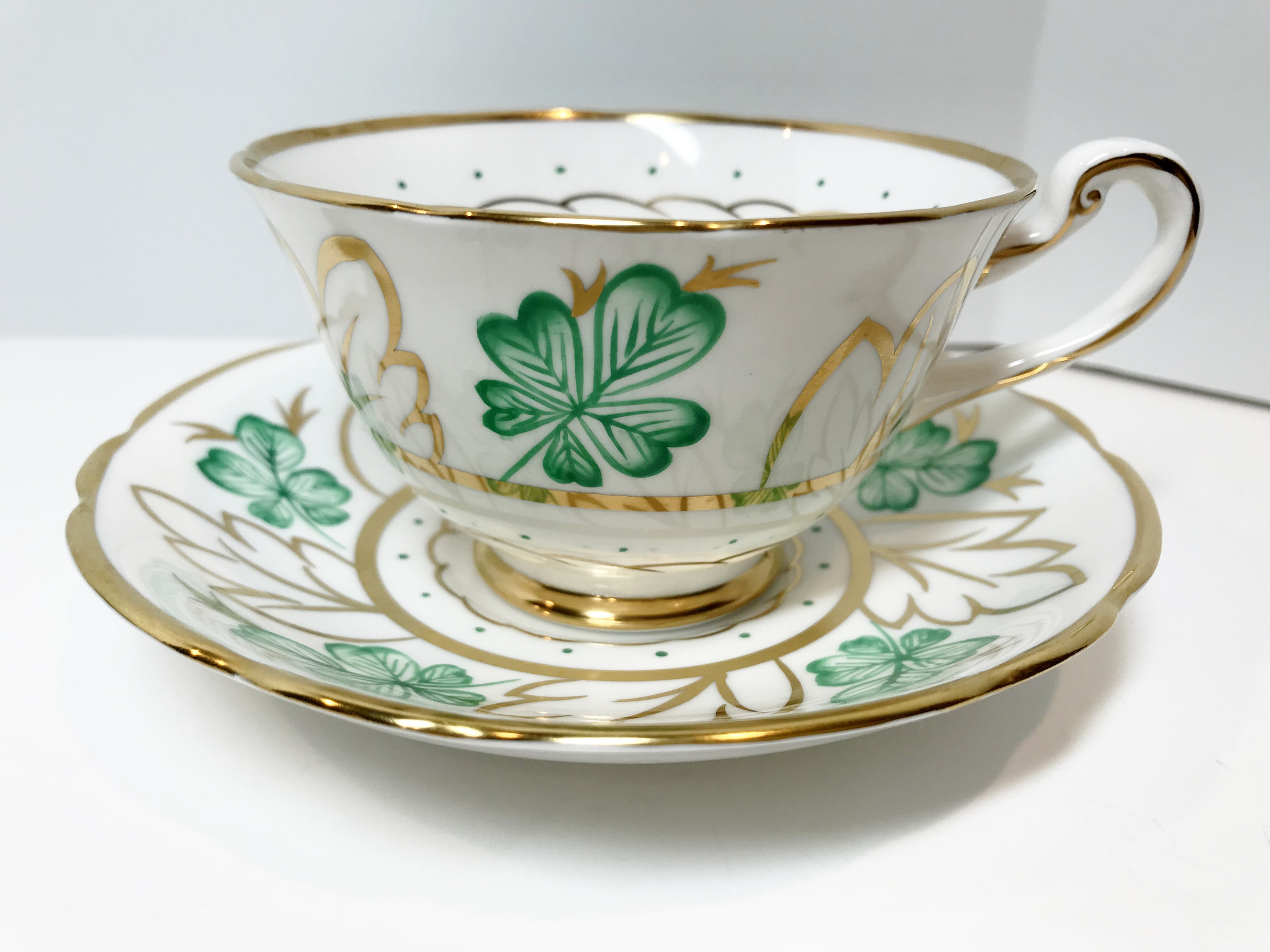 Sold, Reserved for SR, Grosvenor Shamrock Tea Cup and Saucer, English ...