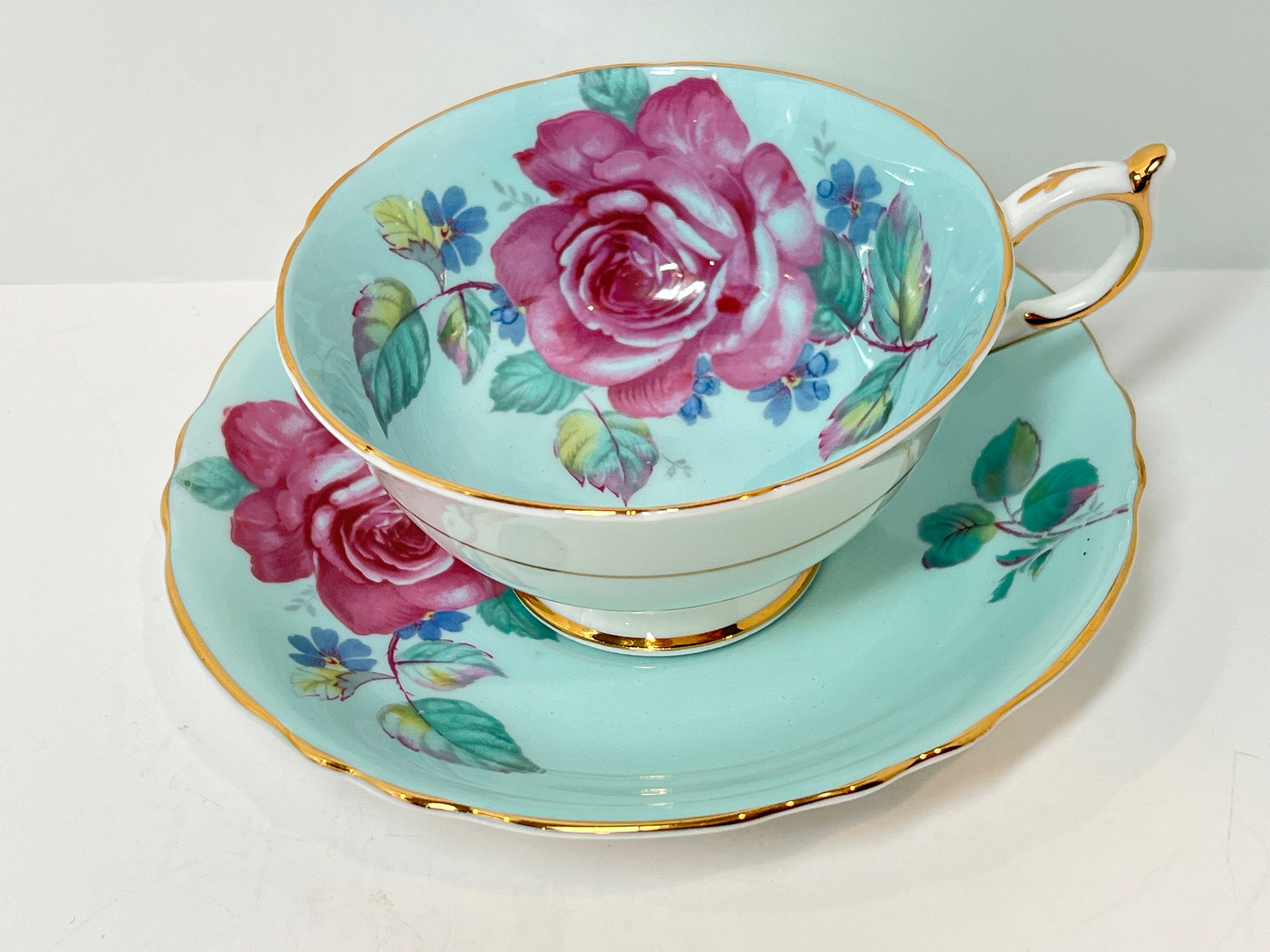 Large Rose Paragon Teacup and Saucer , Pink Rose Cups , Double Warrant ...