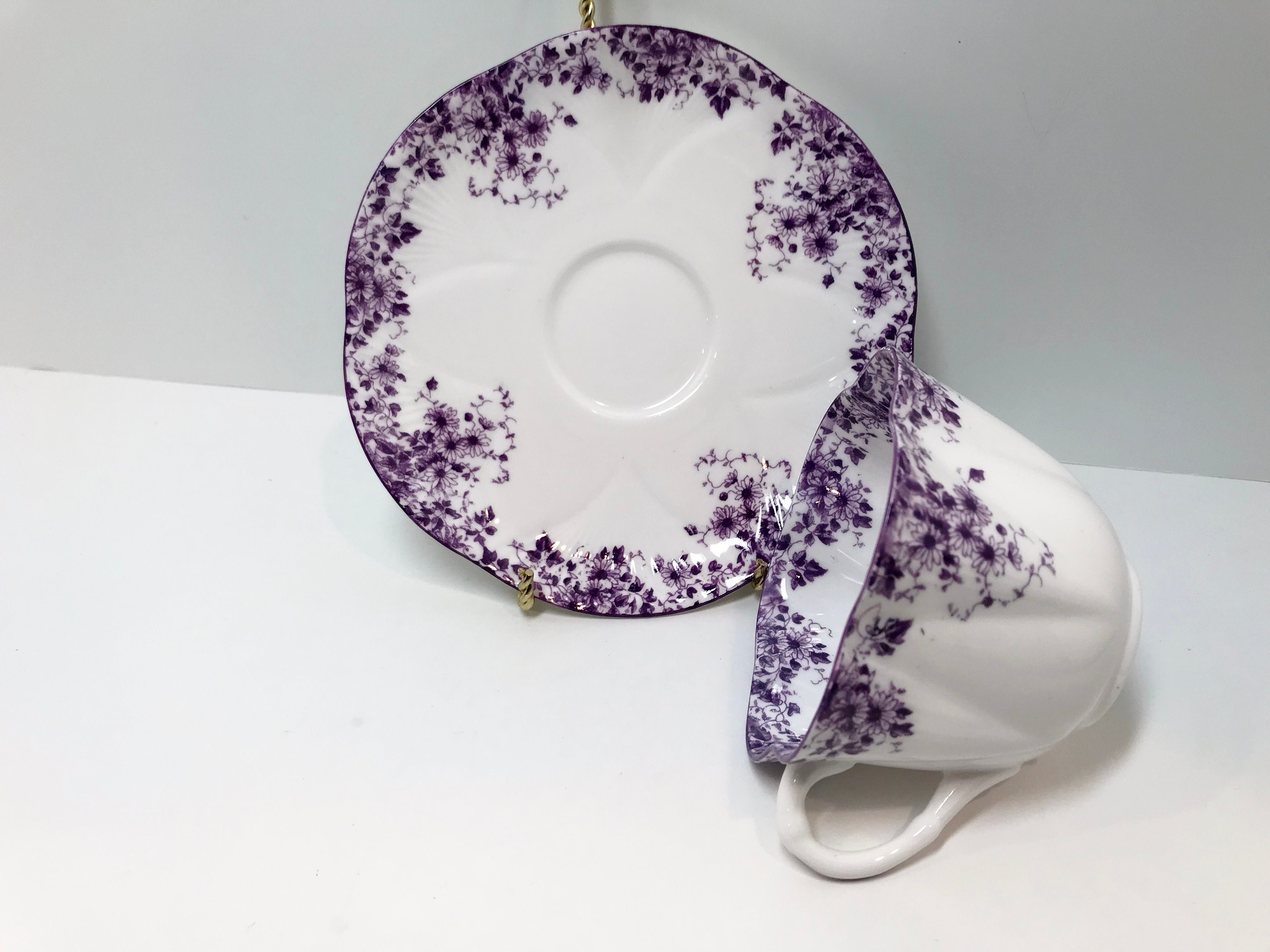 Shelley Dainty Mauve Teacup and Saucer, Shelley China, Shelley Bone ...