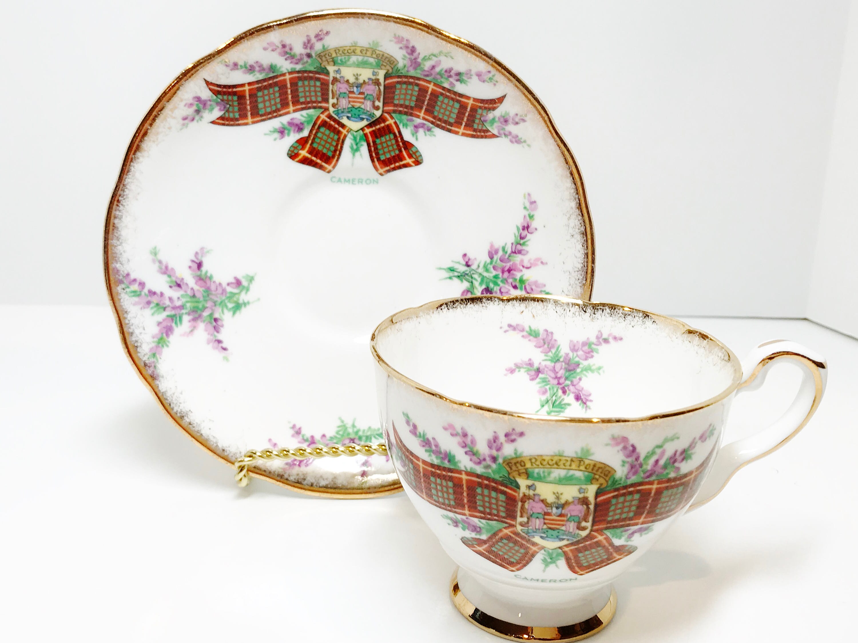 Clan Cameron Tea Cup and Saucer, Royal Stafford Cup, Scottish Tea Cup ...