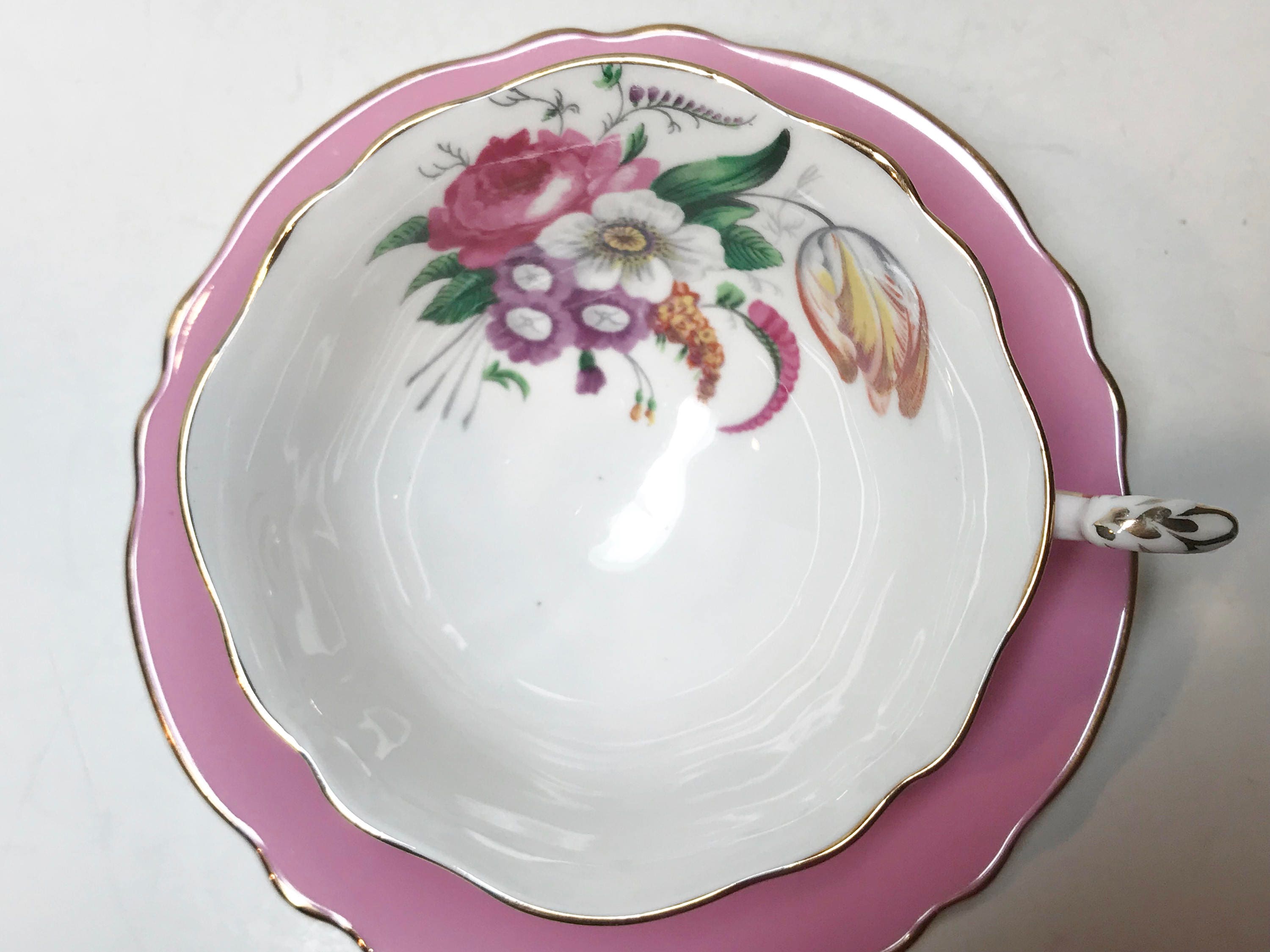 Antique Paragon Tea Cup and Saucer, Pink Paragon Cups, Double Warranty ...