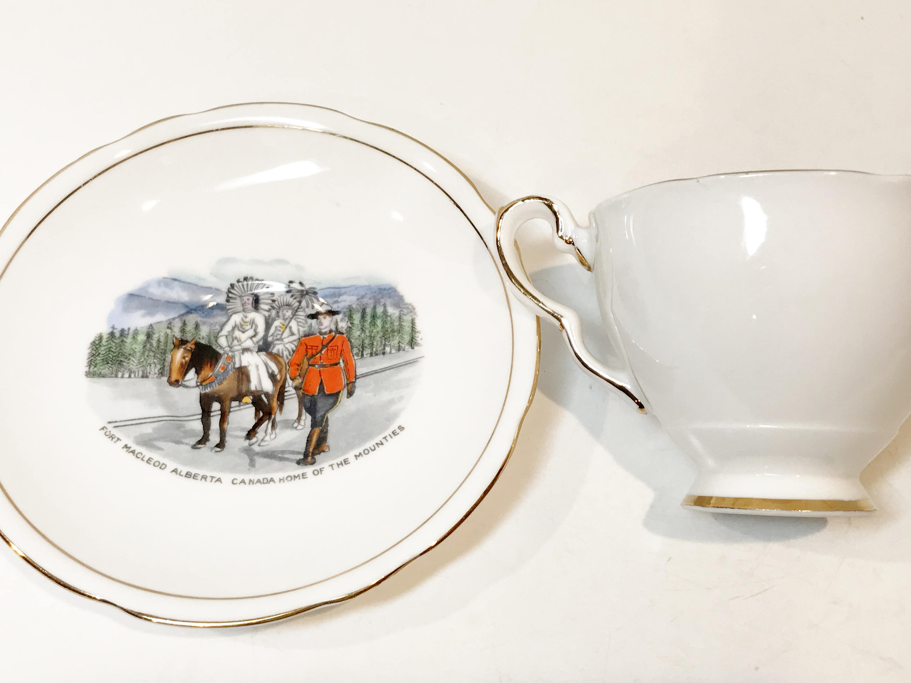 Home of the Mounties Tea Cup and Saucer, Fort MacLeod Alberta Canada ...
