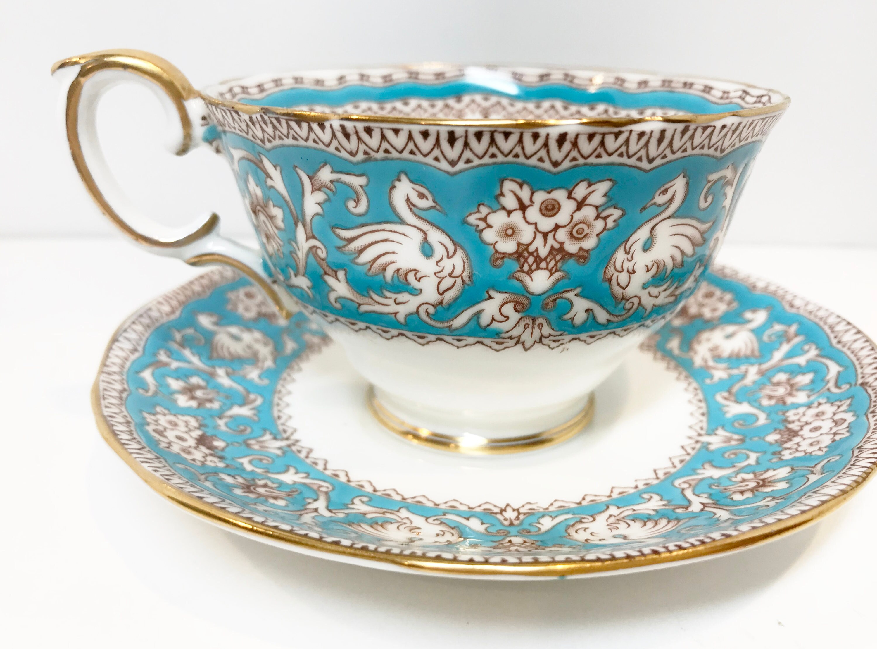 Crown Staffordshire Tea Cup and Saucer, Ellesmere Tea Cup, Antique Tea ...