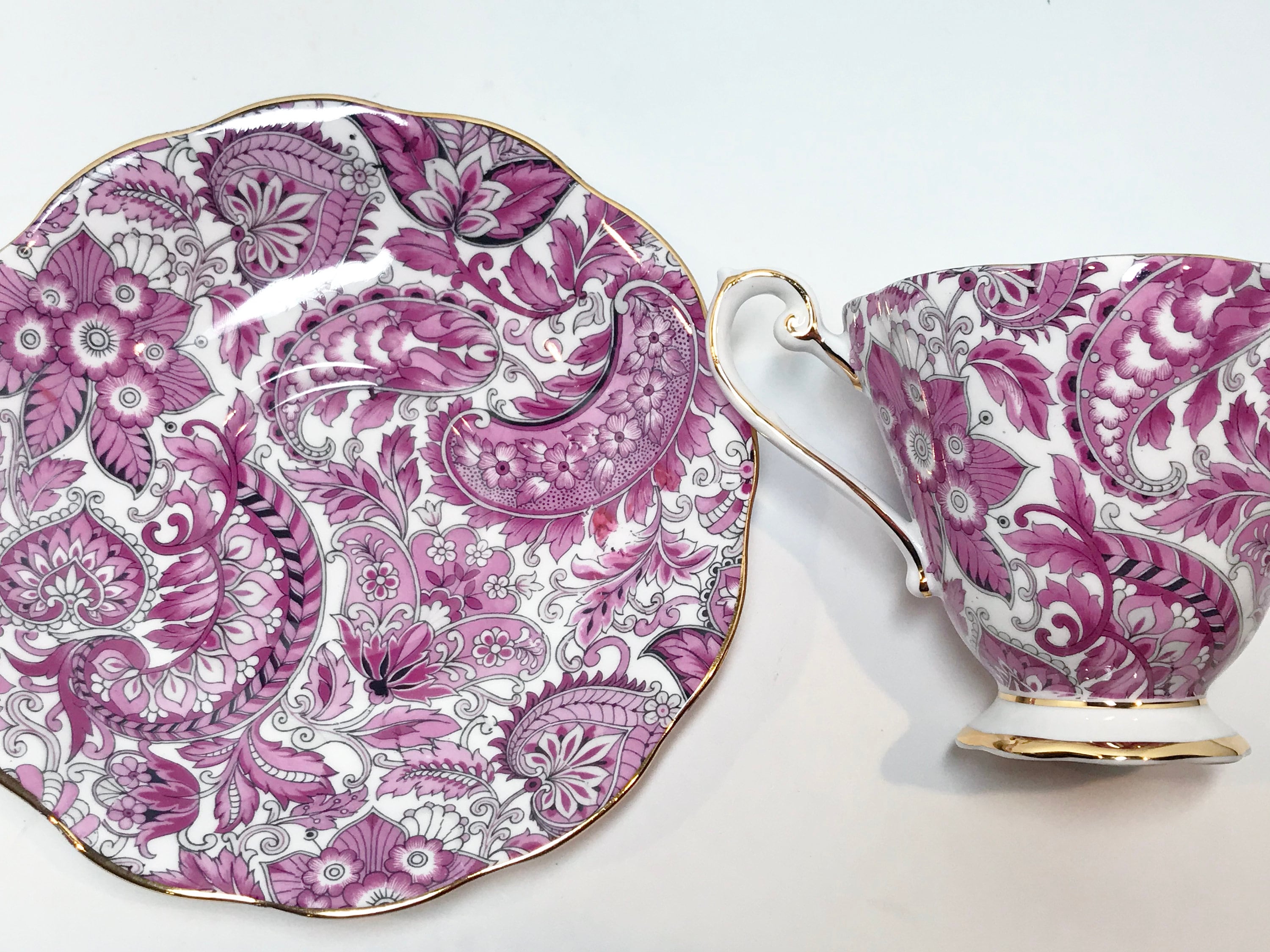 Paisley Royal Standard Tea Cup and Saucer, Antique Teacups Vintage ...