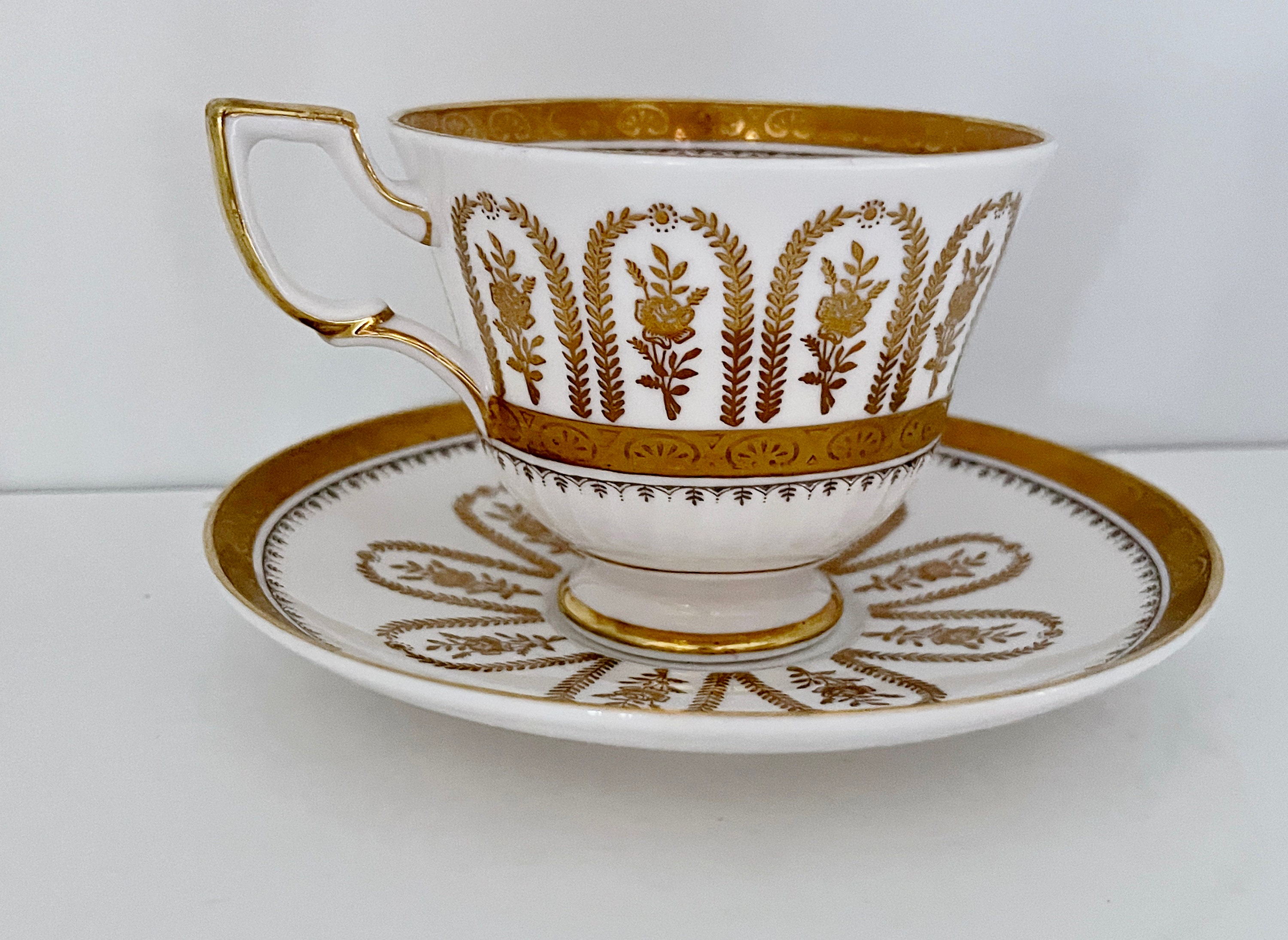 Royal Tuscan Teacup, Gold Floral Tea Cup, Vintage Teacups, Bone China ...