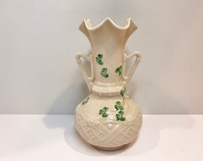 Harp Vase, Shamrock Belleek Vase, Belleek China, Irish Porcelain, Made ...