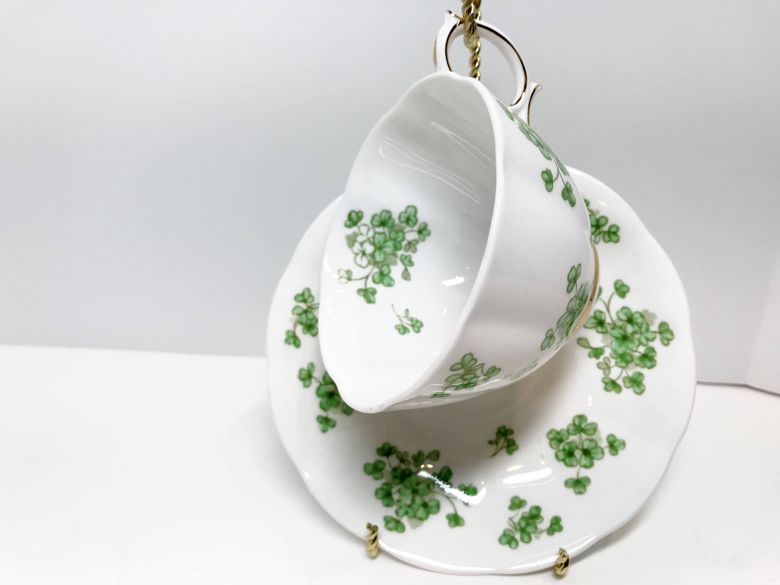 Shamrock Royal Albert Tea Cup and Saucer, Antique Tea Cups, English ...